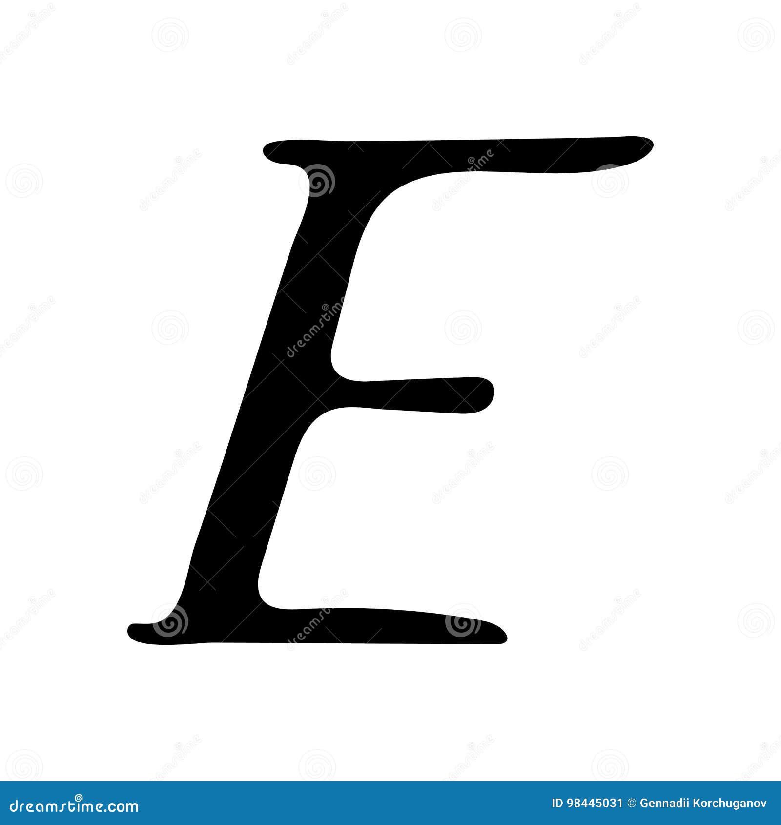 Capital Letter E Painted by Brush Stock Vector - Illustration of drawn ...