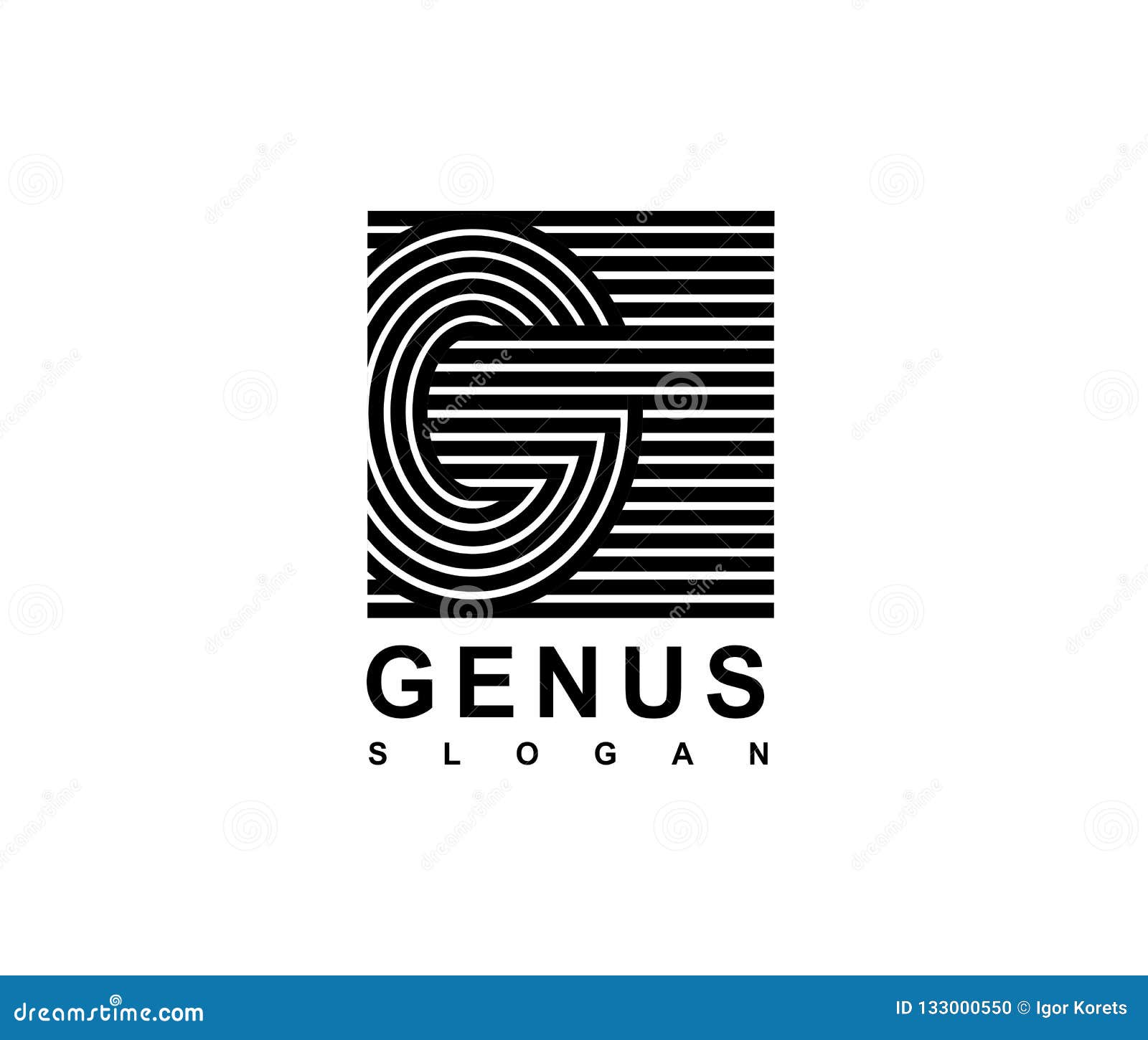 Capital Letter G is Inscribed in a Square.. Modern Template for ...