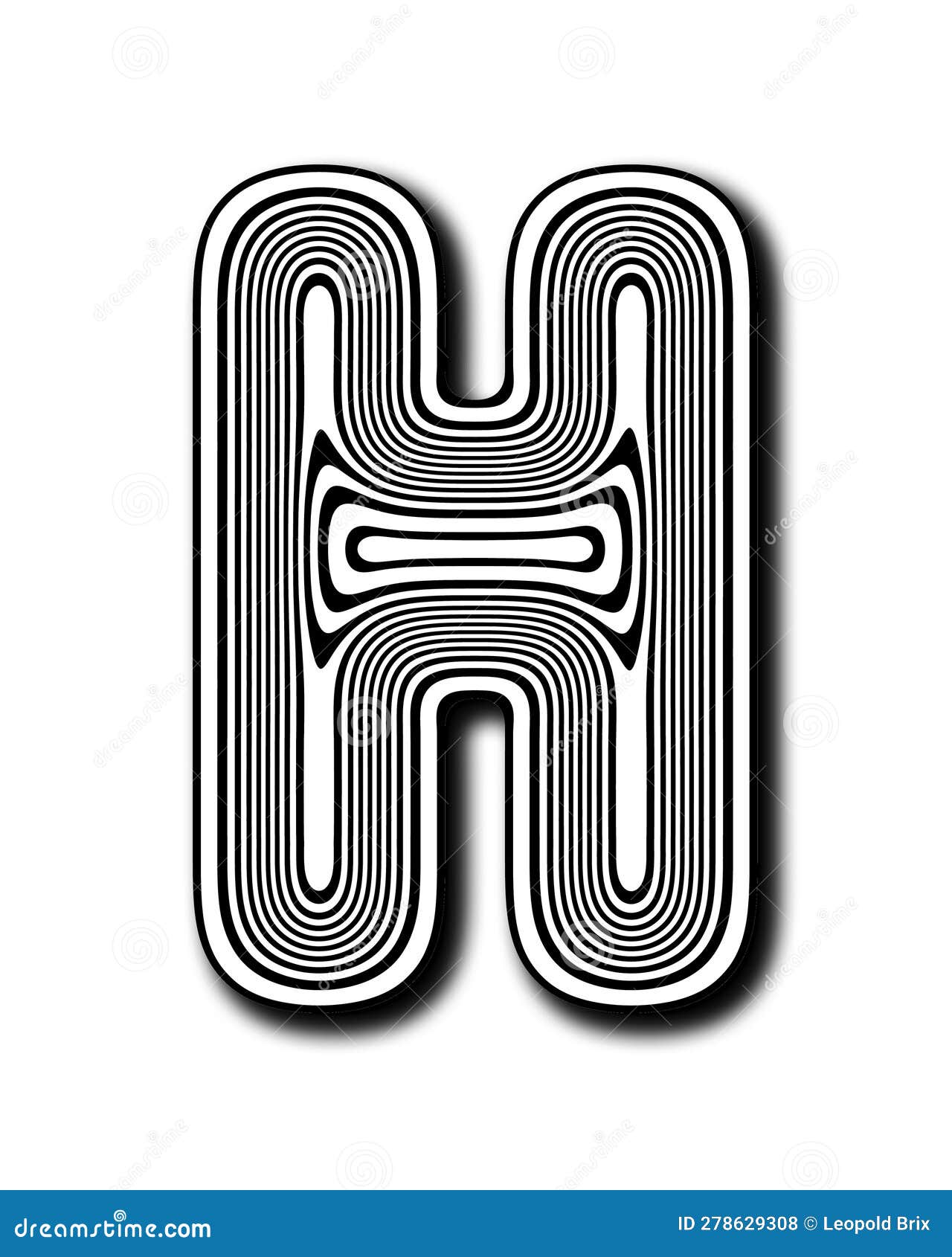 Bubble Letter Capital H