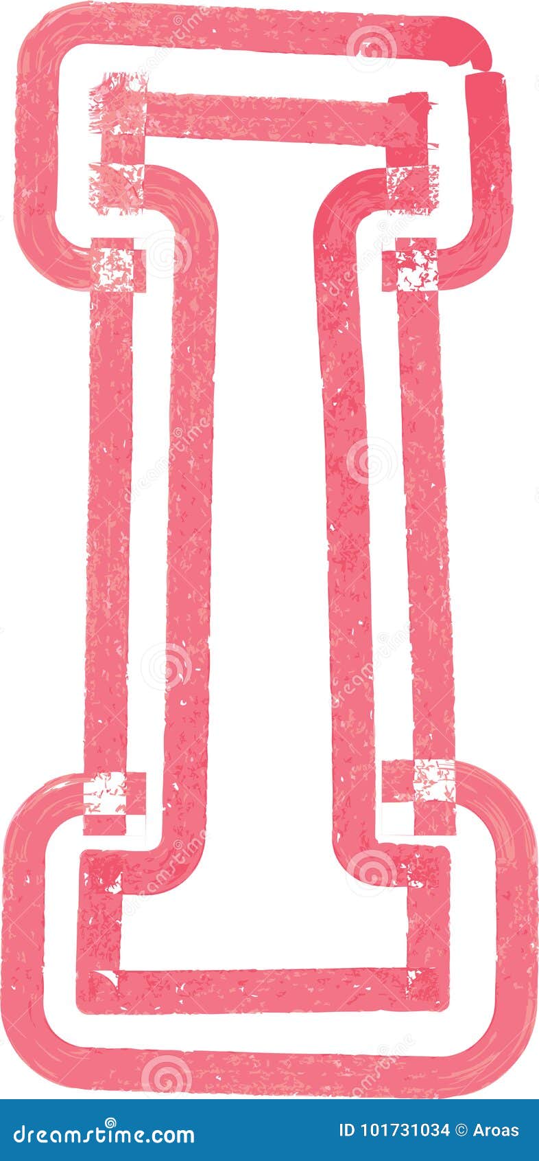 Capital Letter I Drawing with Red Marker Stock Vector - Illustration of ...