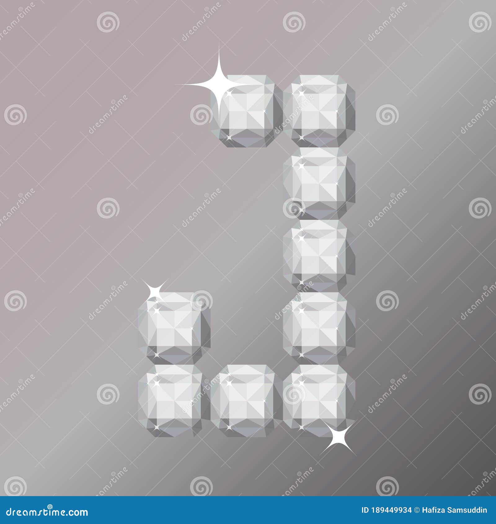 Capital Letter J in Diamonds. Vector Illustration Decorative Design ...
