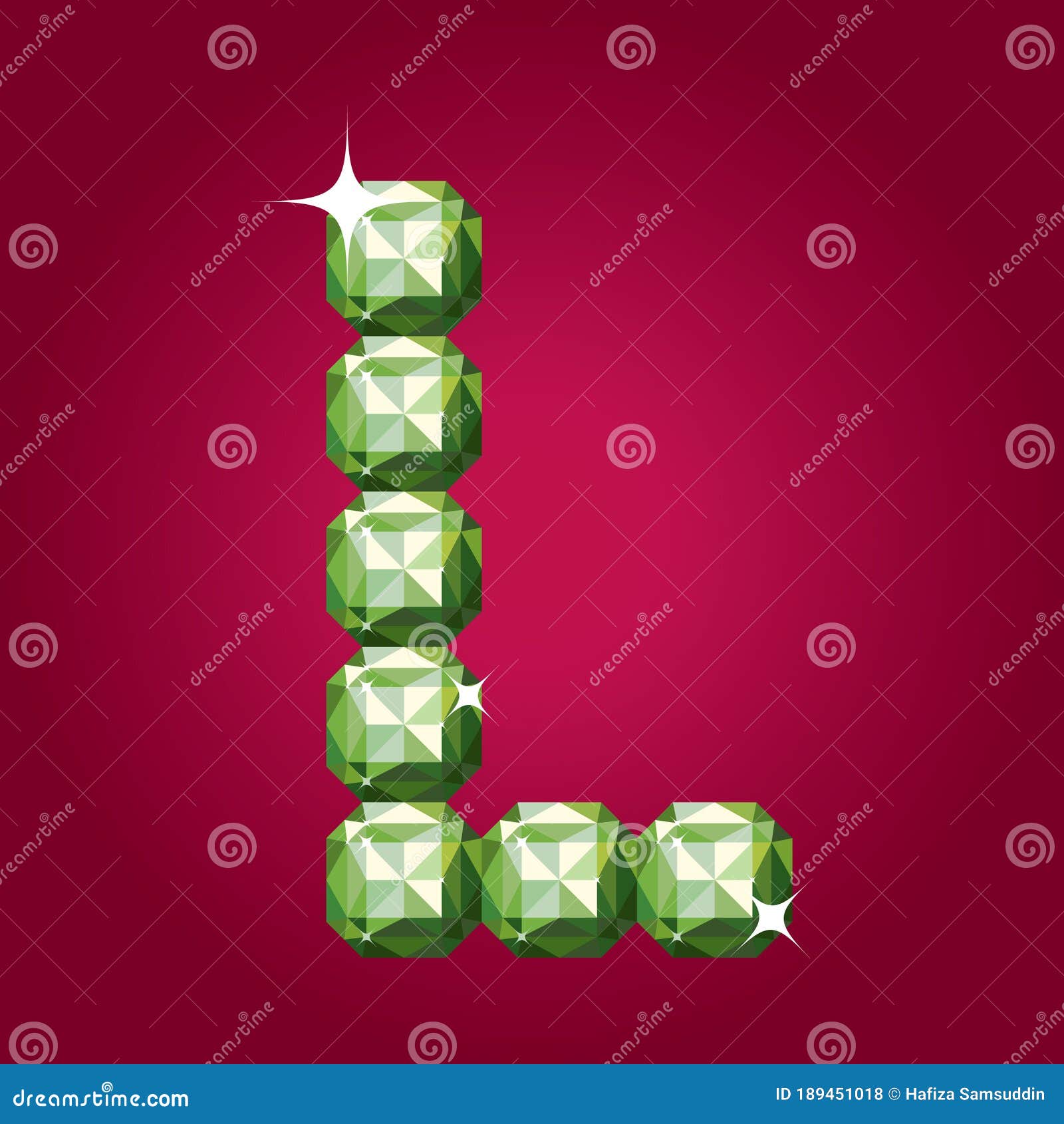 Capital Letter L in Diamonds. Vector Illustration Decorative Design ...