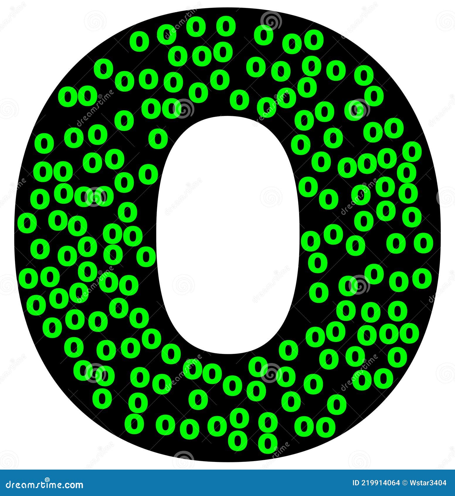 Capital Letter O Typography in Black and Green Color Stock Vector ...