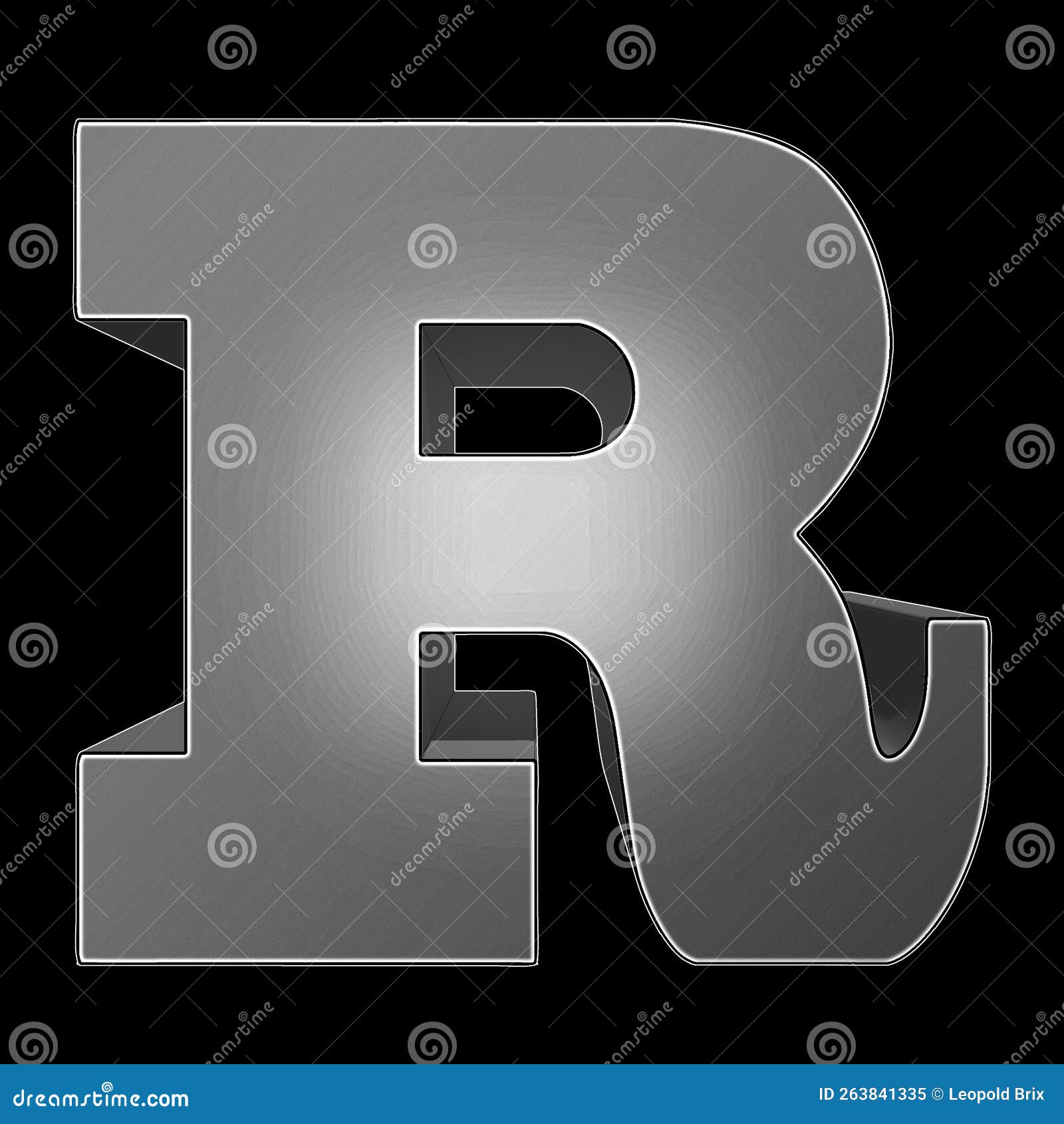 Capital letter R in 3D stock illustration. Illustration of insignia ...