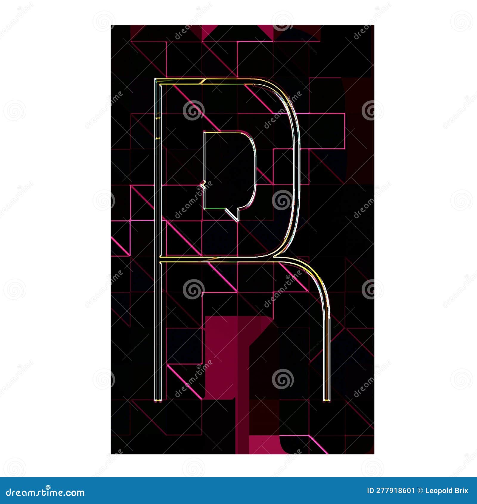 Capital Letter R Design Light in the Dark Stock Illustration ...