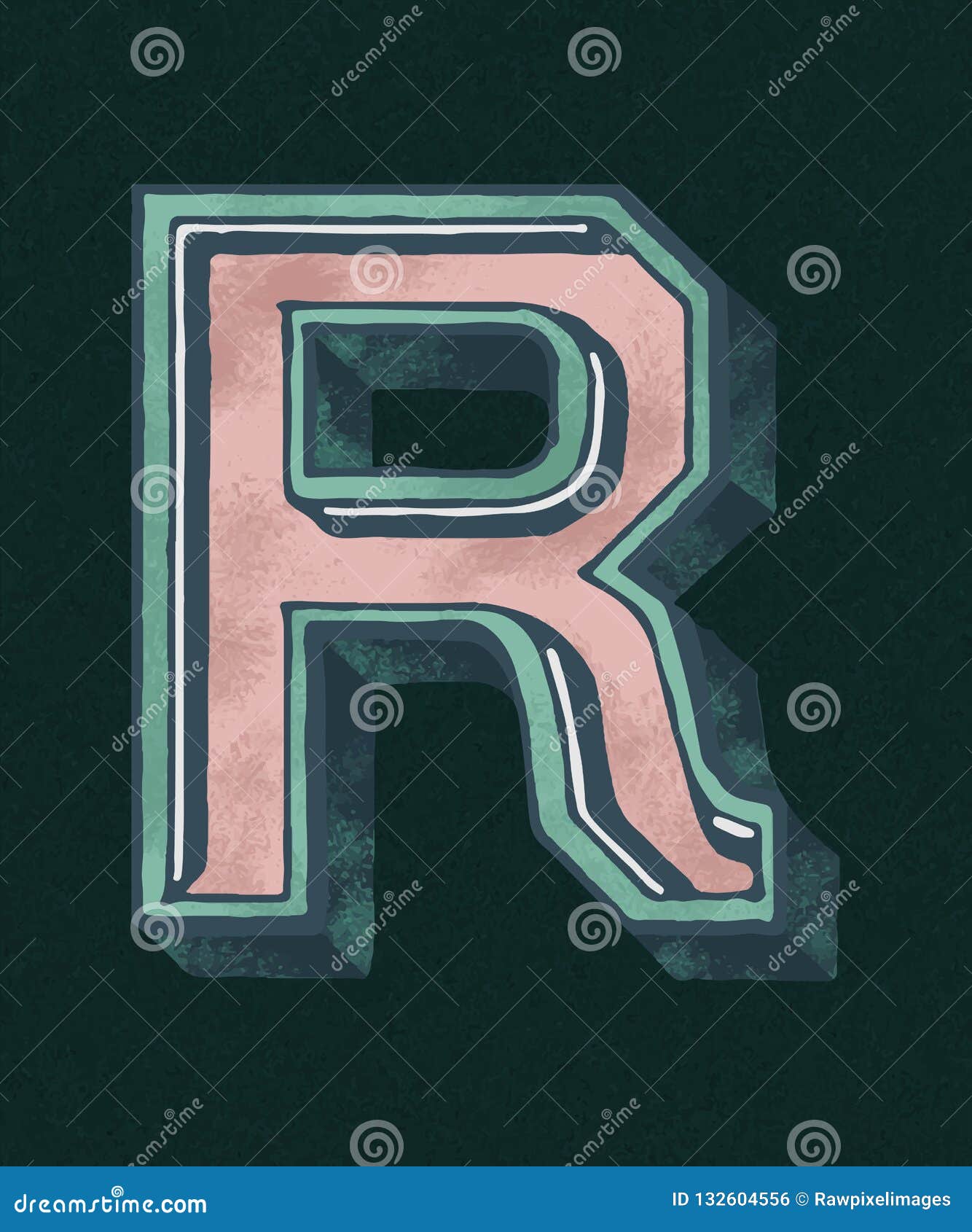 Capital Letter R Vintage Typography Style Stock Vector - Illustration ...