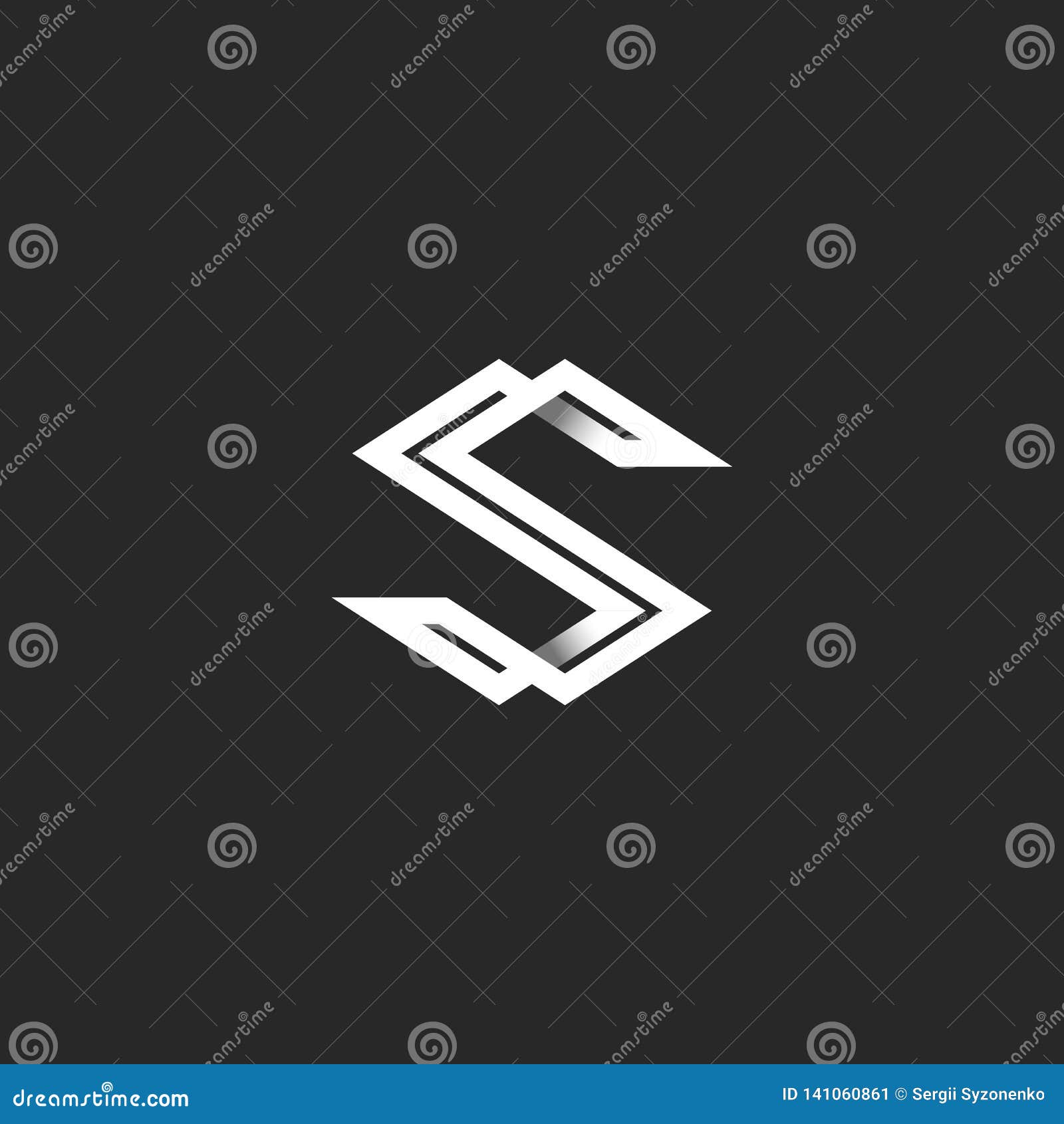 Capital Letter S Logo Monogram. Intersection White Angular Lines ...