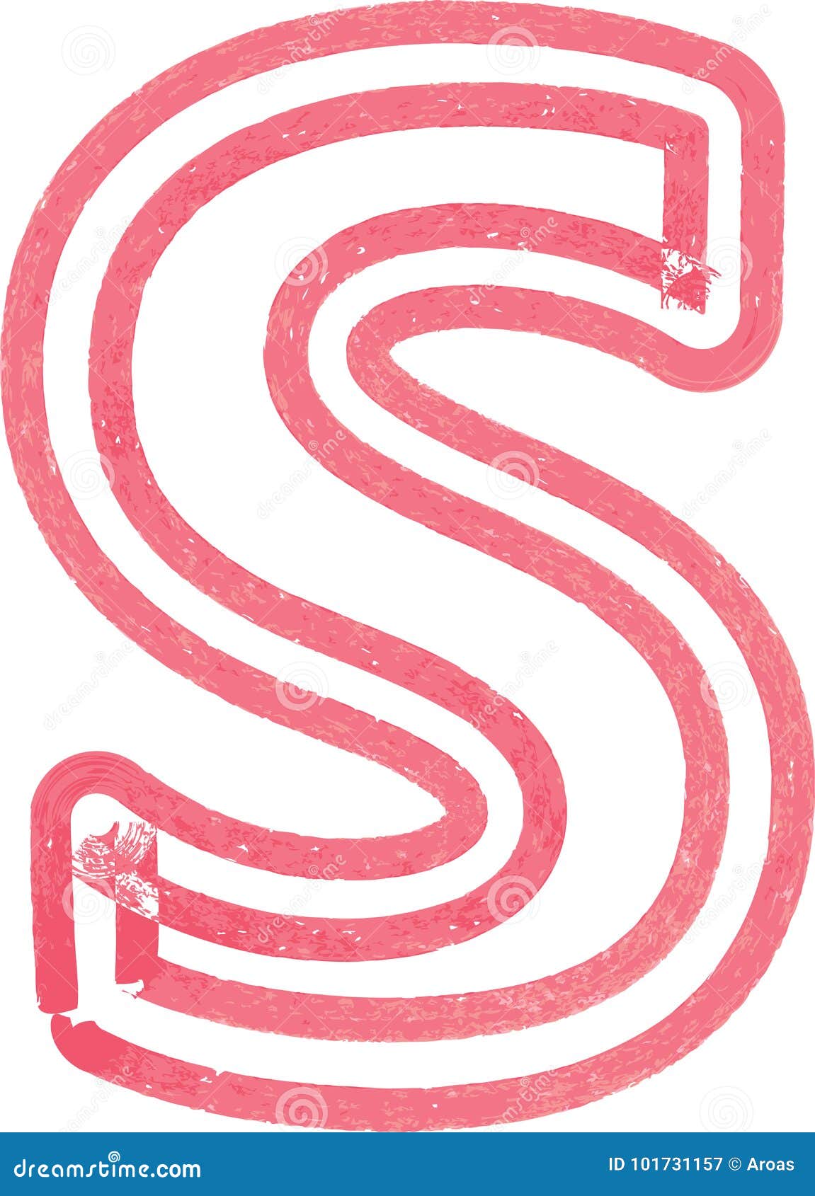 Capital Letter S Drawing with Red Marker Stock Vector - Illustration of ...