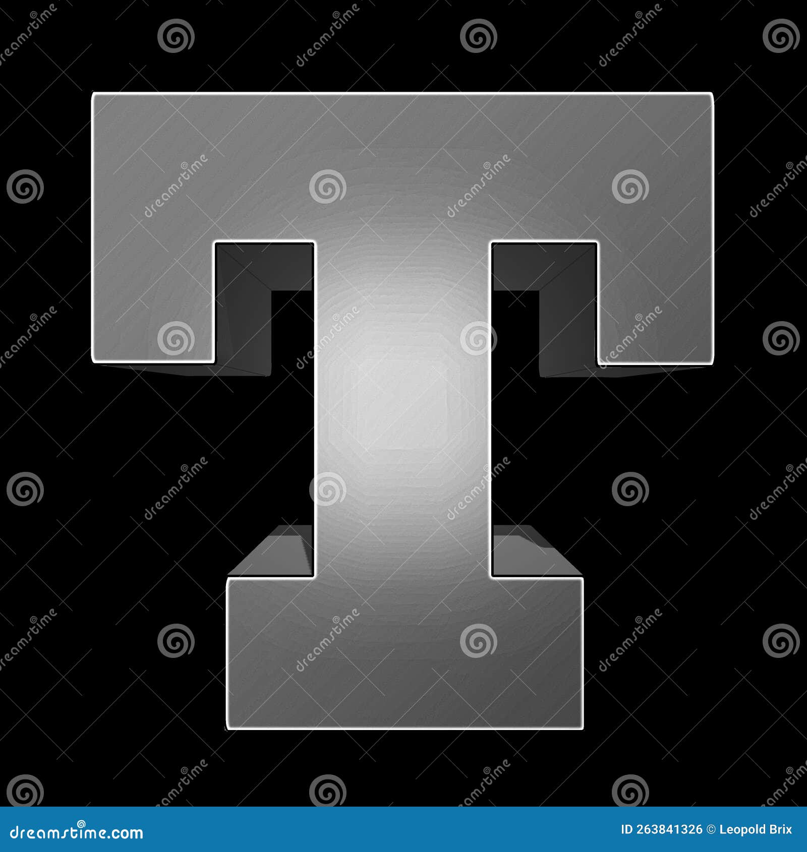 Capital letter T in 3D stock illustration. Illustration of graphic ...