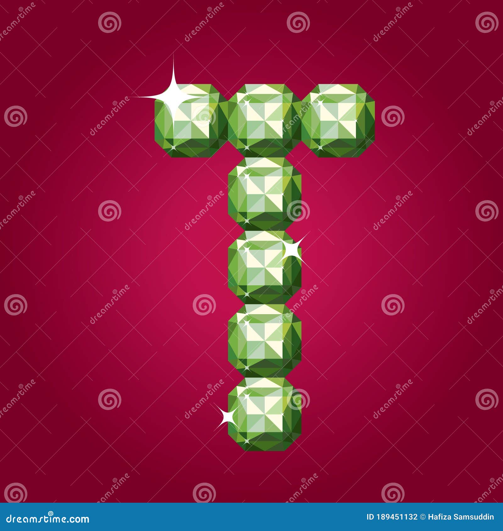 Capital Letter T in Diamonds. Vector Illustration Decorative Design ...