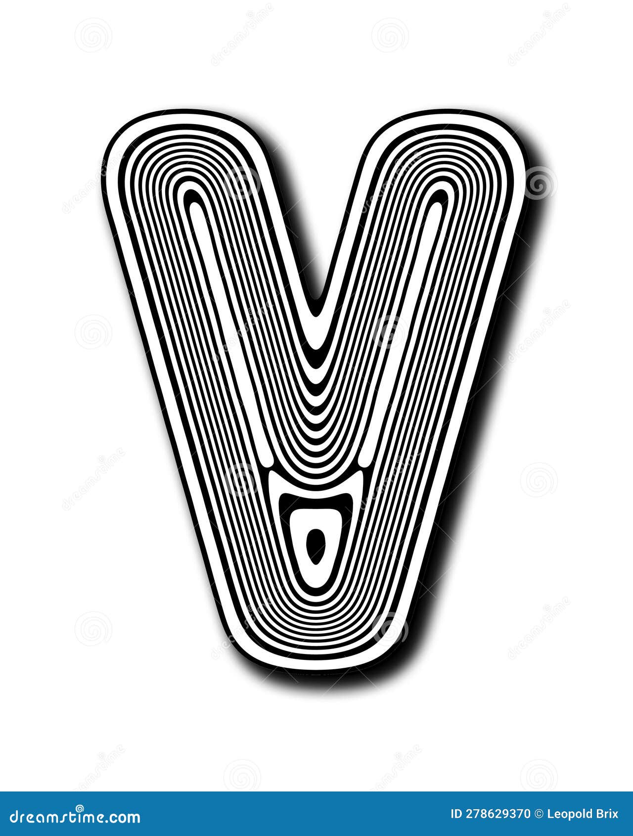 Capital Letter V Design Lines Stock Illustration - Illustration of font ...