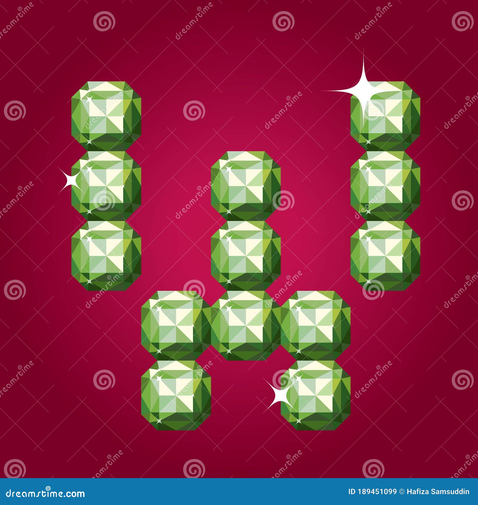 Capital Letter W in Diamond. Vector Illustration Decorative Design ...