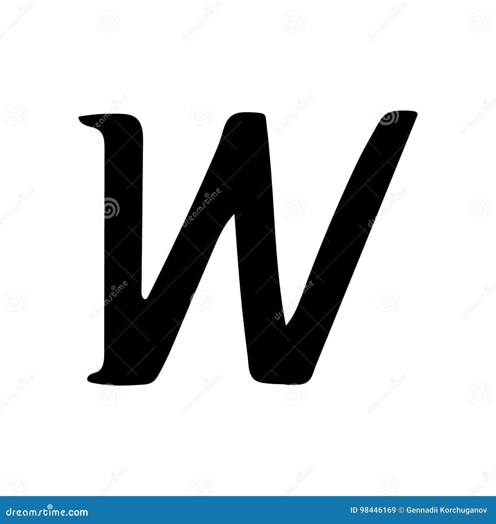 Capital Letter W Painted by Brush Stock Vector - Illustration of ...