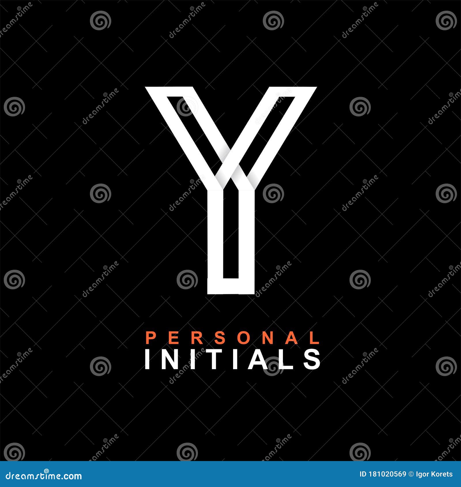 Capital Letter Y. Created from Interwoven White Stripes with Shadows on ...