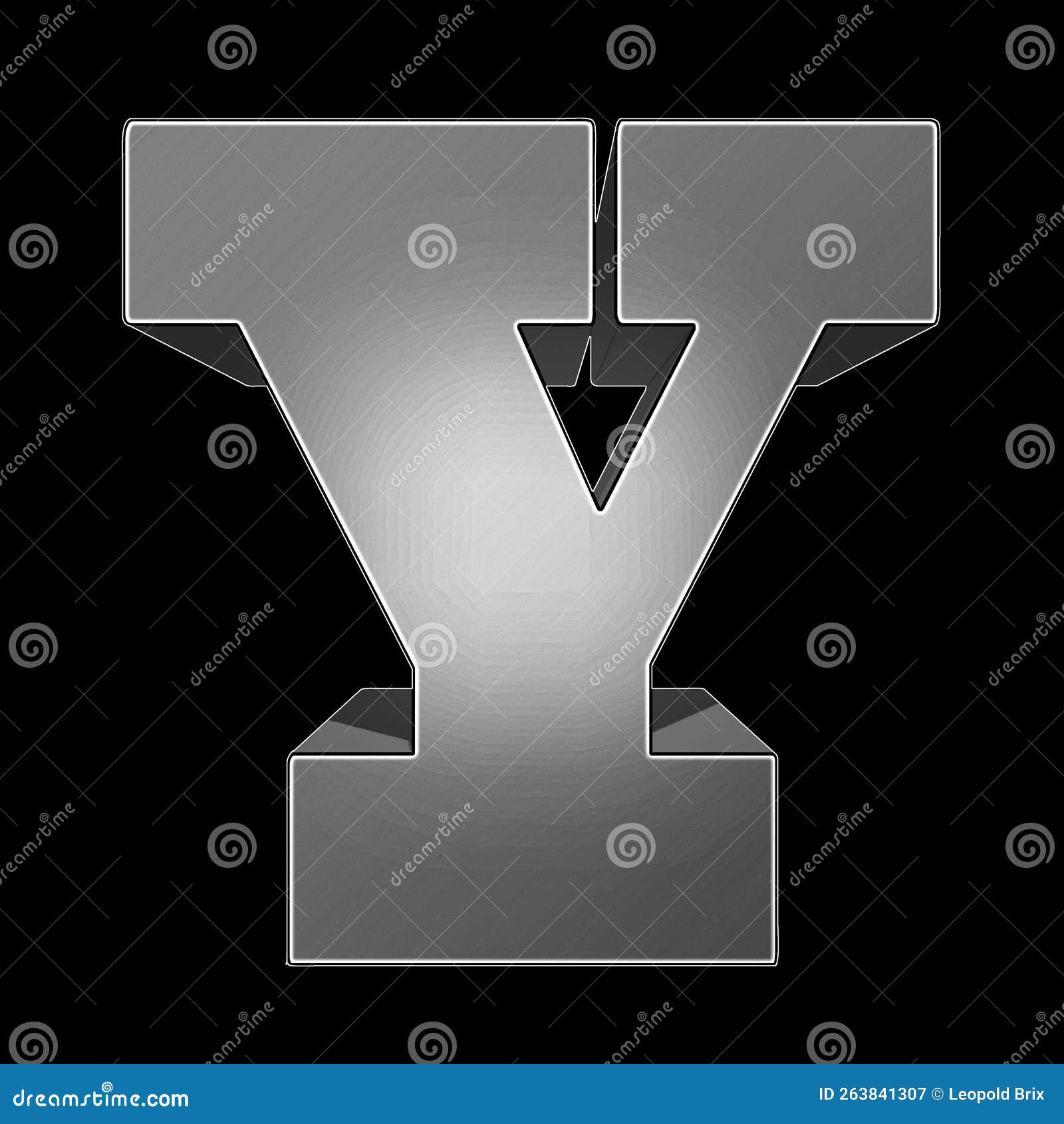 Capital letter Y in 3D stock illustration. Illustration of design ...