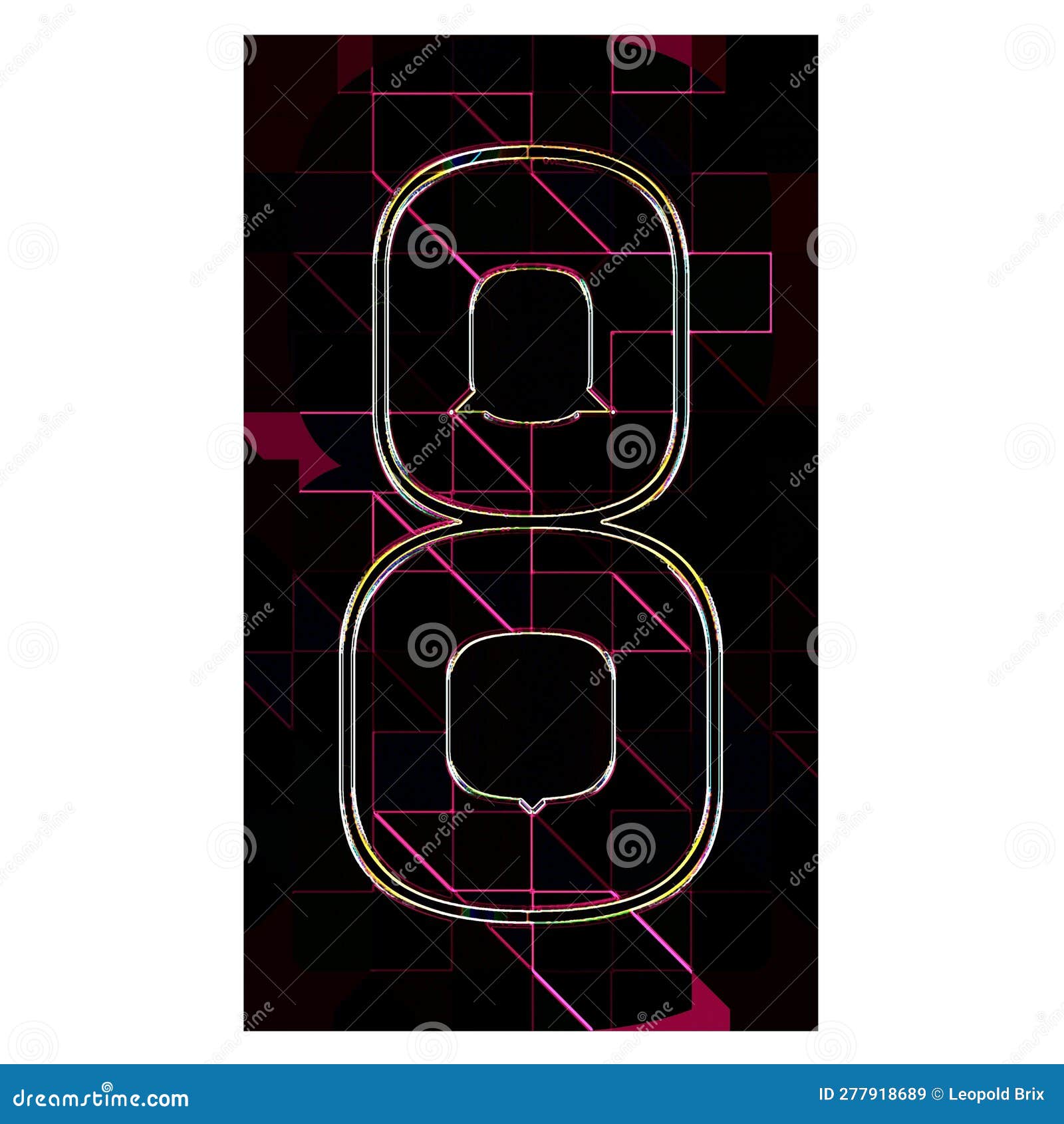 Number Eight Design Light in the Dark Stock Illustration - Illustration ...