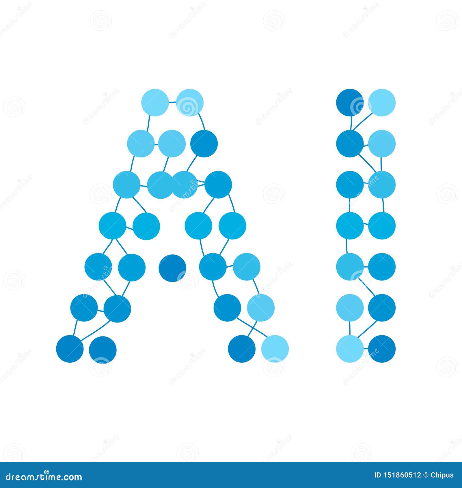 Capital Letters Of AI - Artificial Intelligence Vector Illustration ...