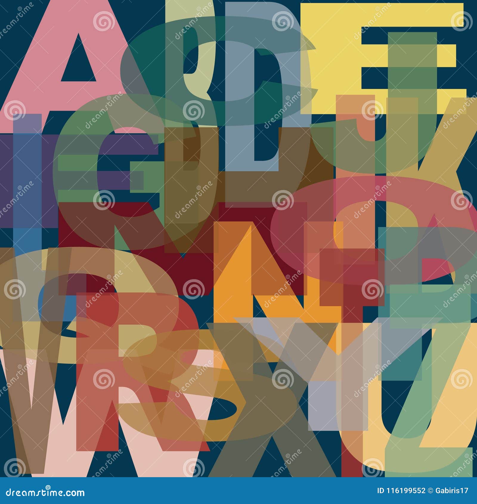 Capital Letters of the Alphabet Overlapping, in Transparent Pattern ...