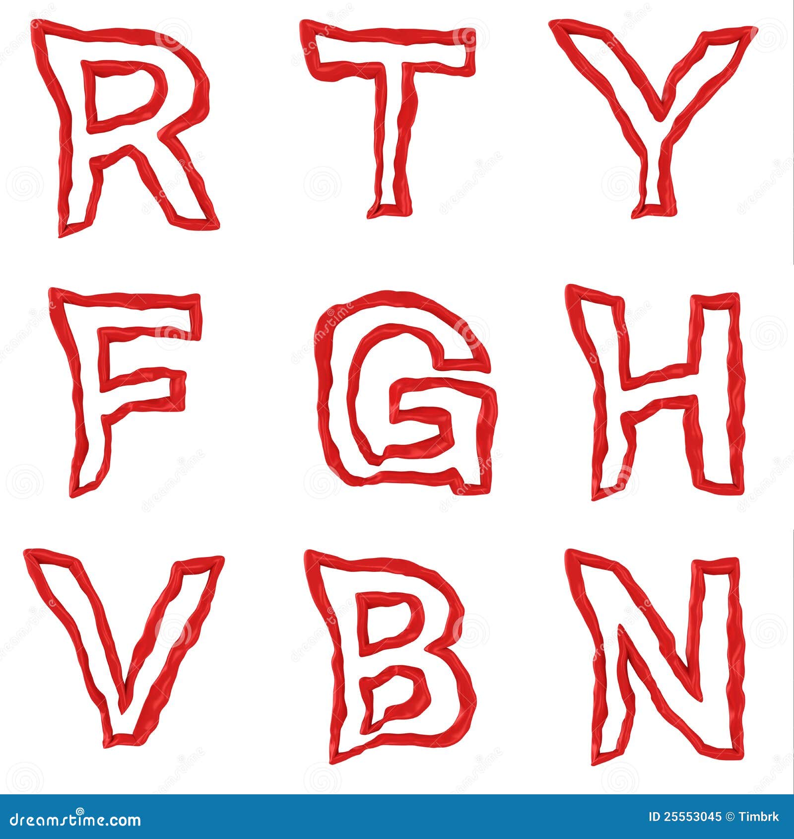 Capital Letters of Red Color Stock Illustration - Illustration of soft ...