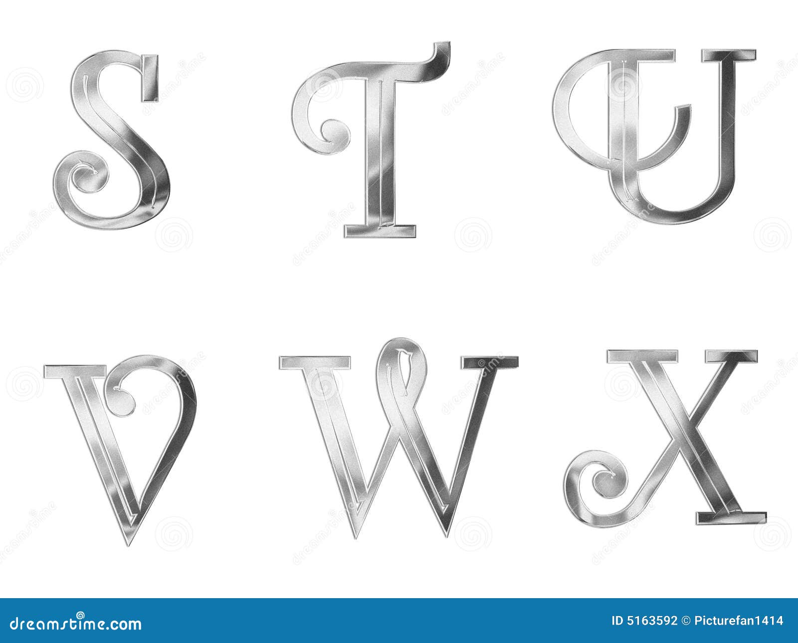 Capital Letters silver 4 stock illustration. Illustration of white ...