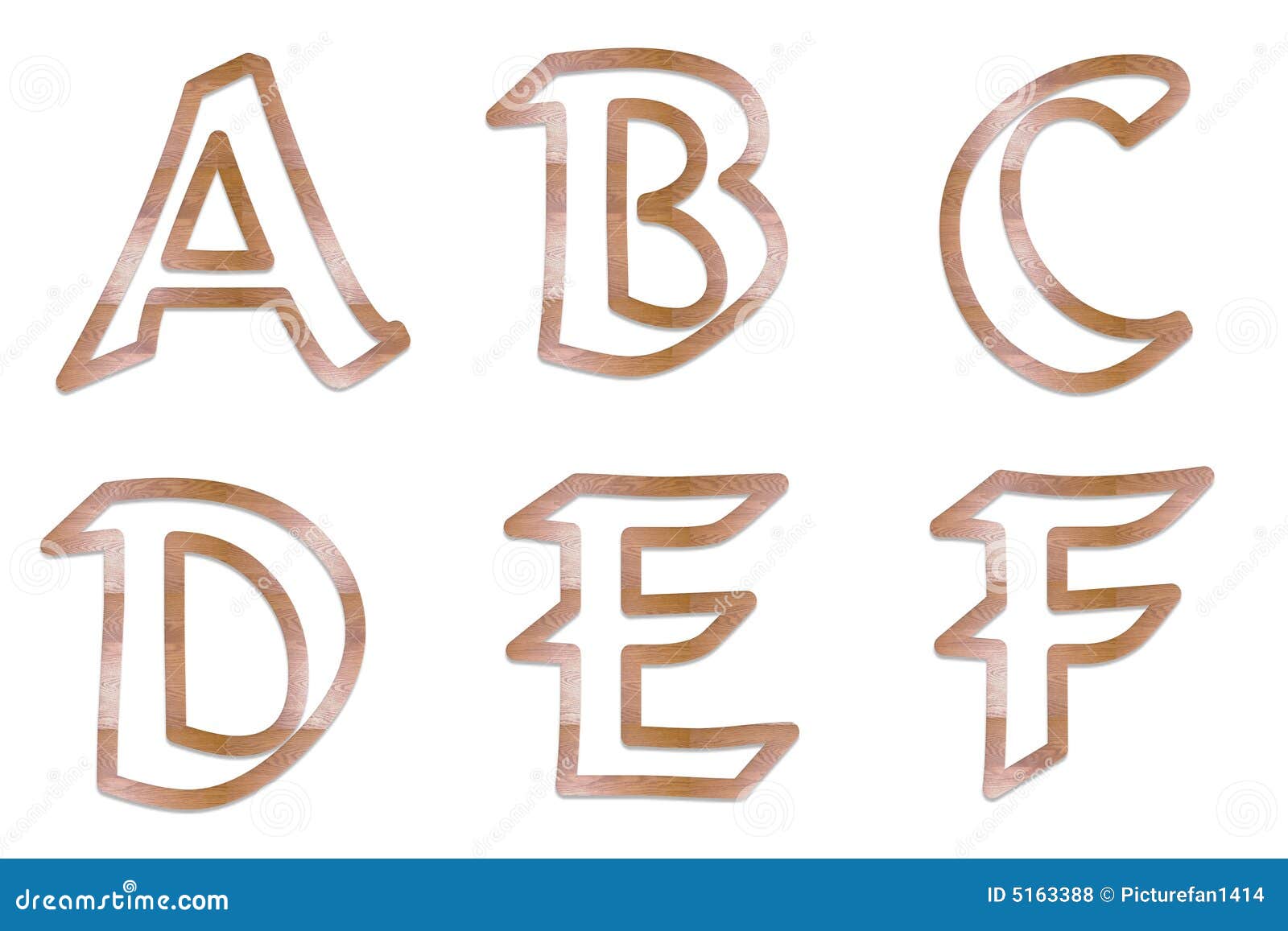 Capital Letters Wood Outline 1 Stock Illustration - Illustration of ...