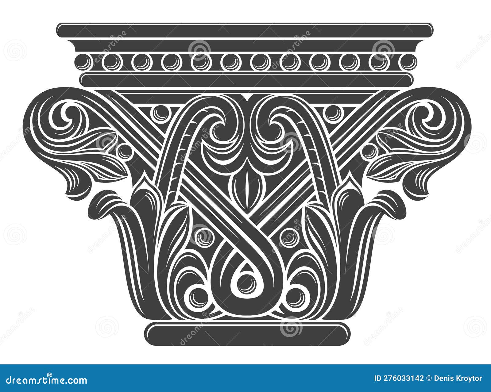 Capital Of A Medieval Cathedral Gothic Column Vector Illustration ...