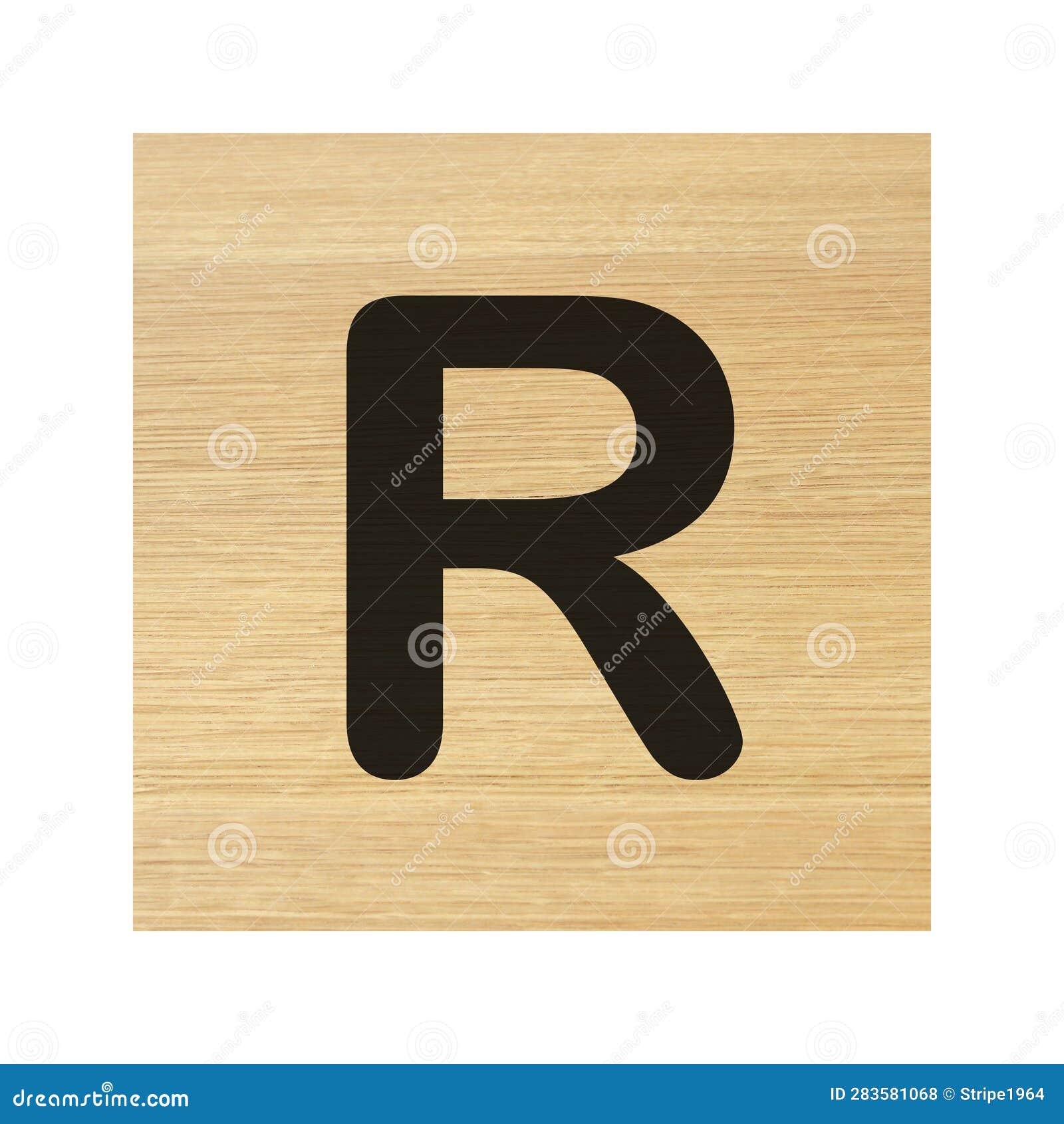 Capital R Wood Block on White with Clipping Path Stock Photo - Image of ...