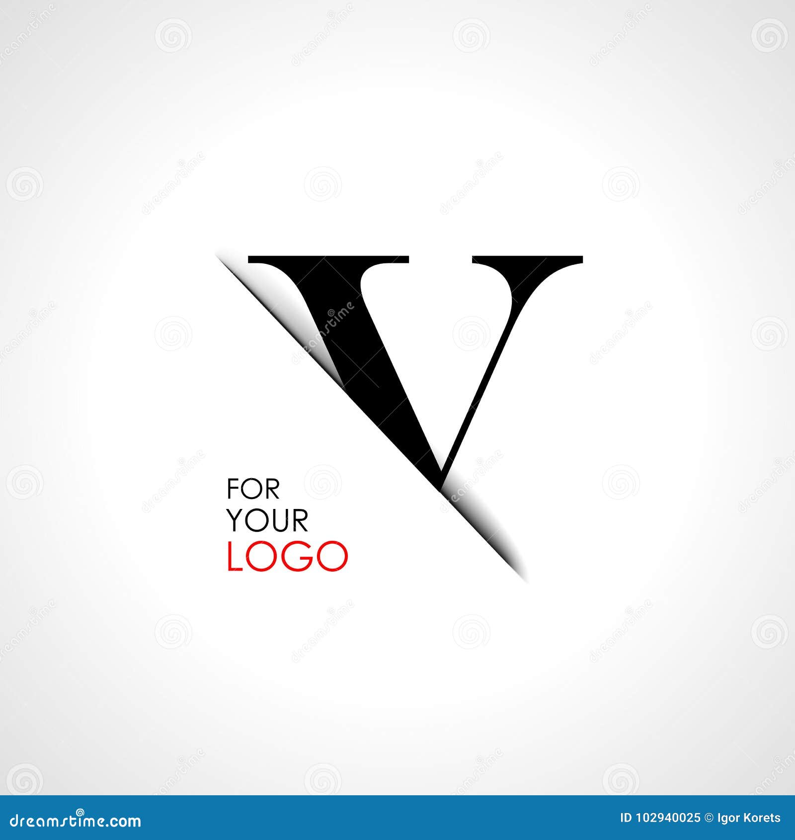 Capital V Letter is Inserted in the Paper Slot. To Create Logos ...