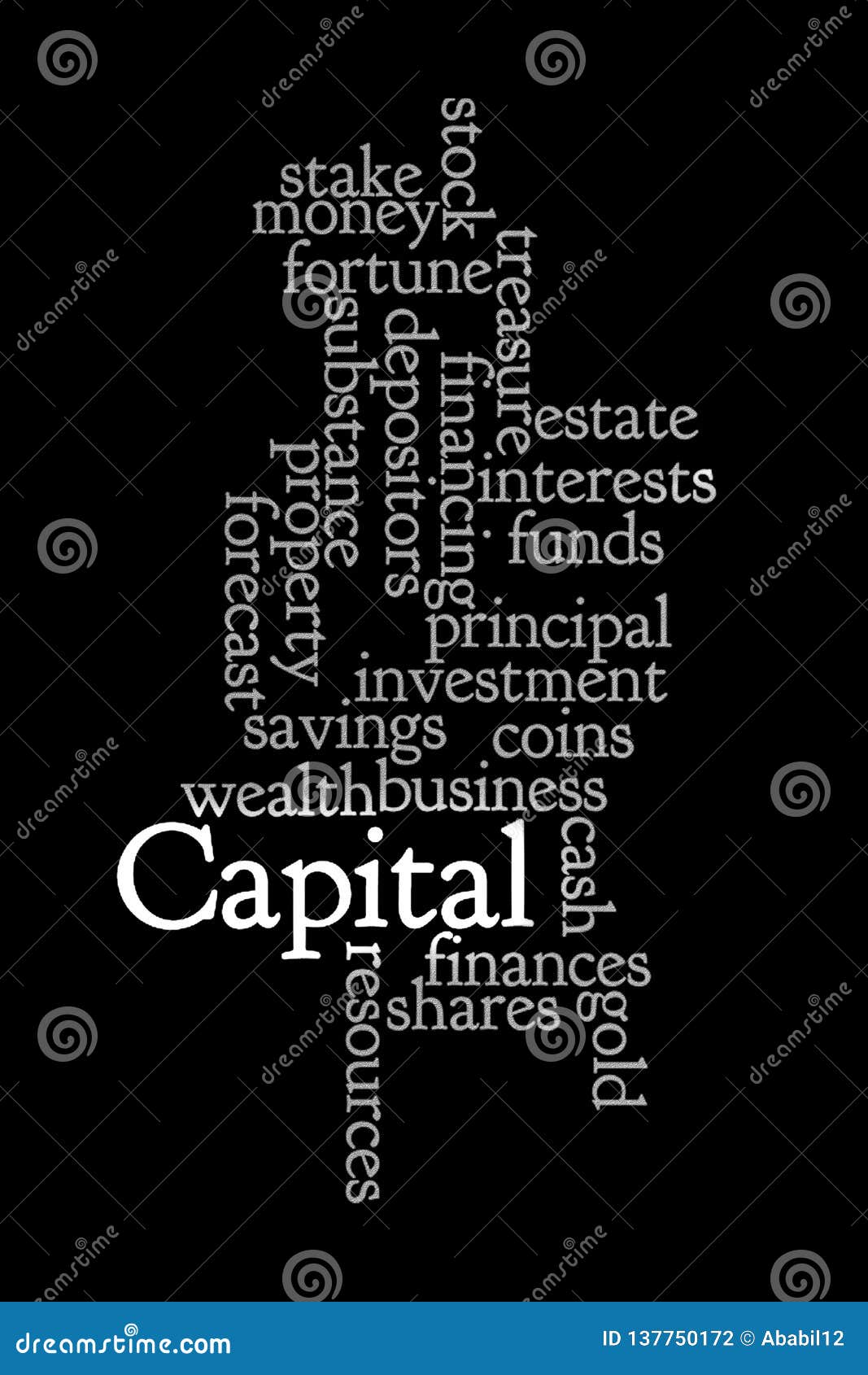 CAPITAL word cloud stock illustration. Illustration of measurable ...