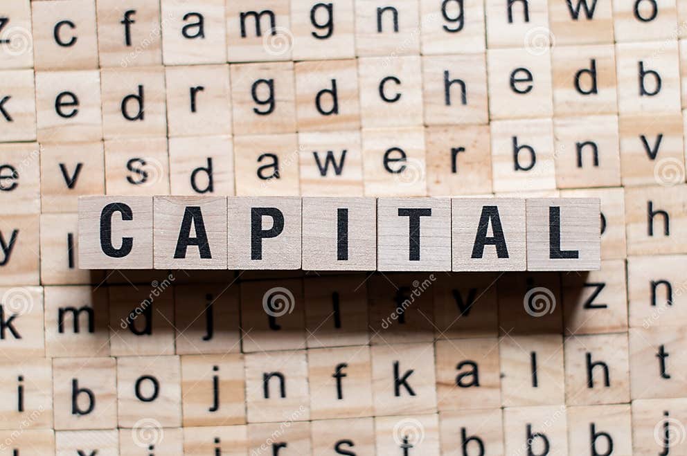 Capital word concept stock photo. Image of coin, diagram - 143297858