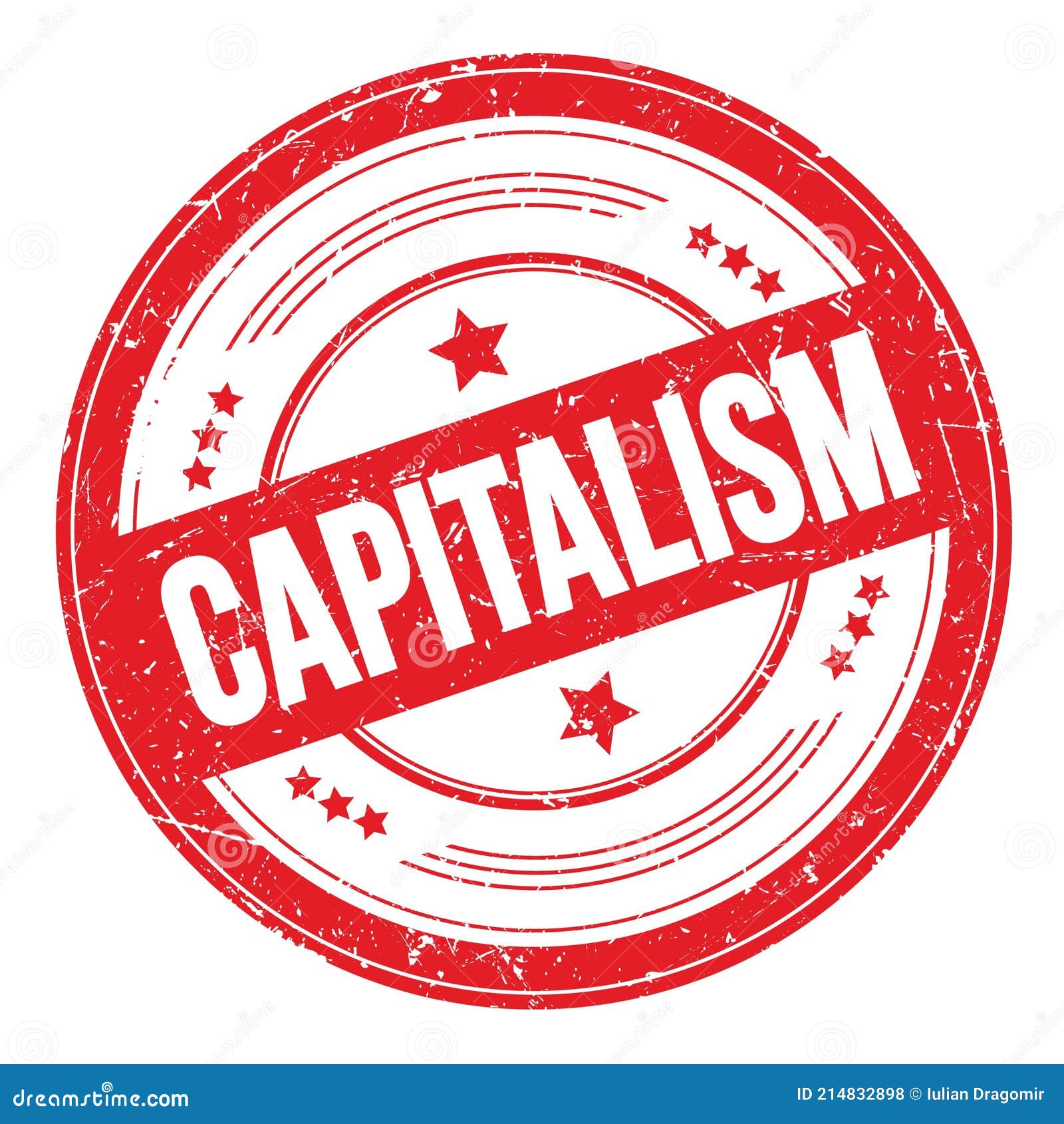 CAPITALISM Text on Red Round Grungy Stamp Stock Illustration ...