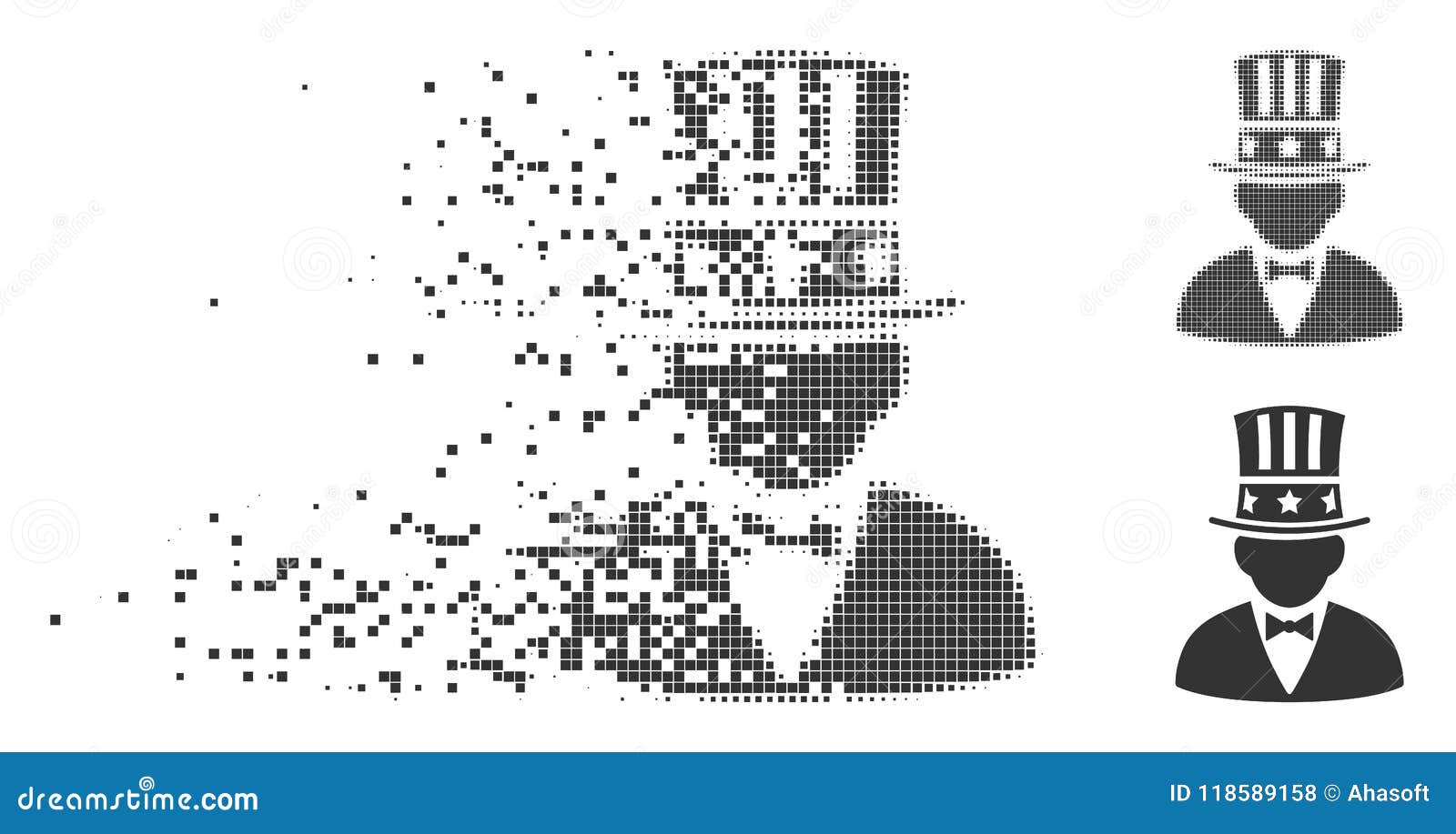 Capitalist Destructed Pixel Halftone Icon Stock Vector - Illustration ...