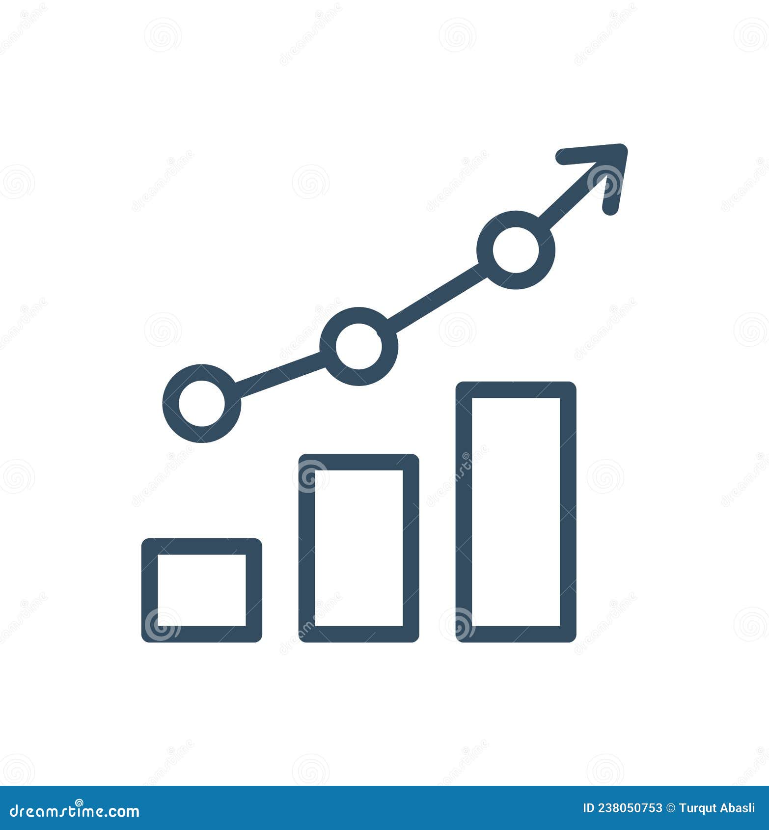 Capitalization Increase Thin Line Icon. Graph of Growth with Arrow Sign ...