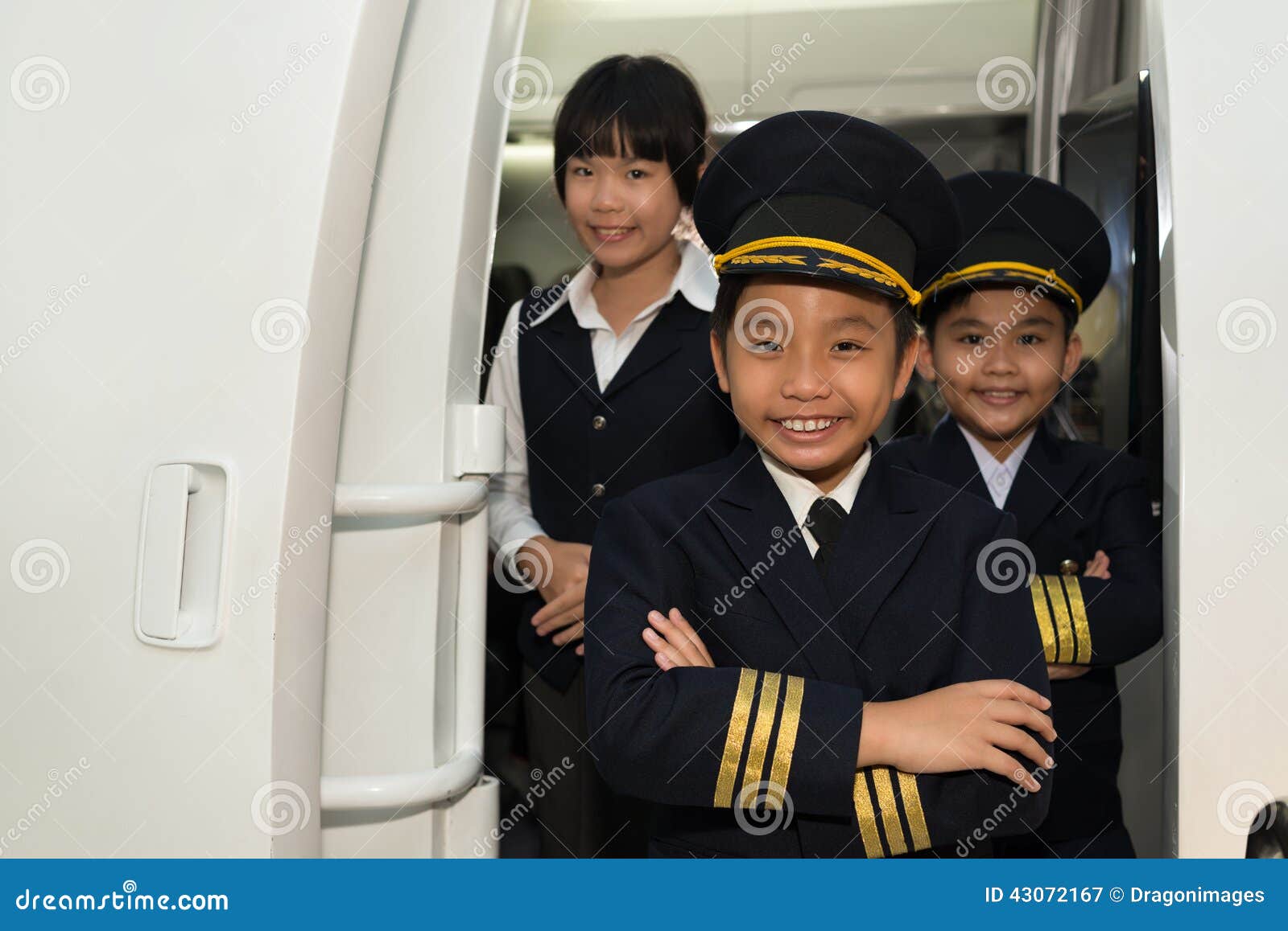 Capitan and cabin crew stock image. Image of inside, brunette - 43072167