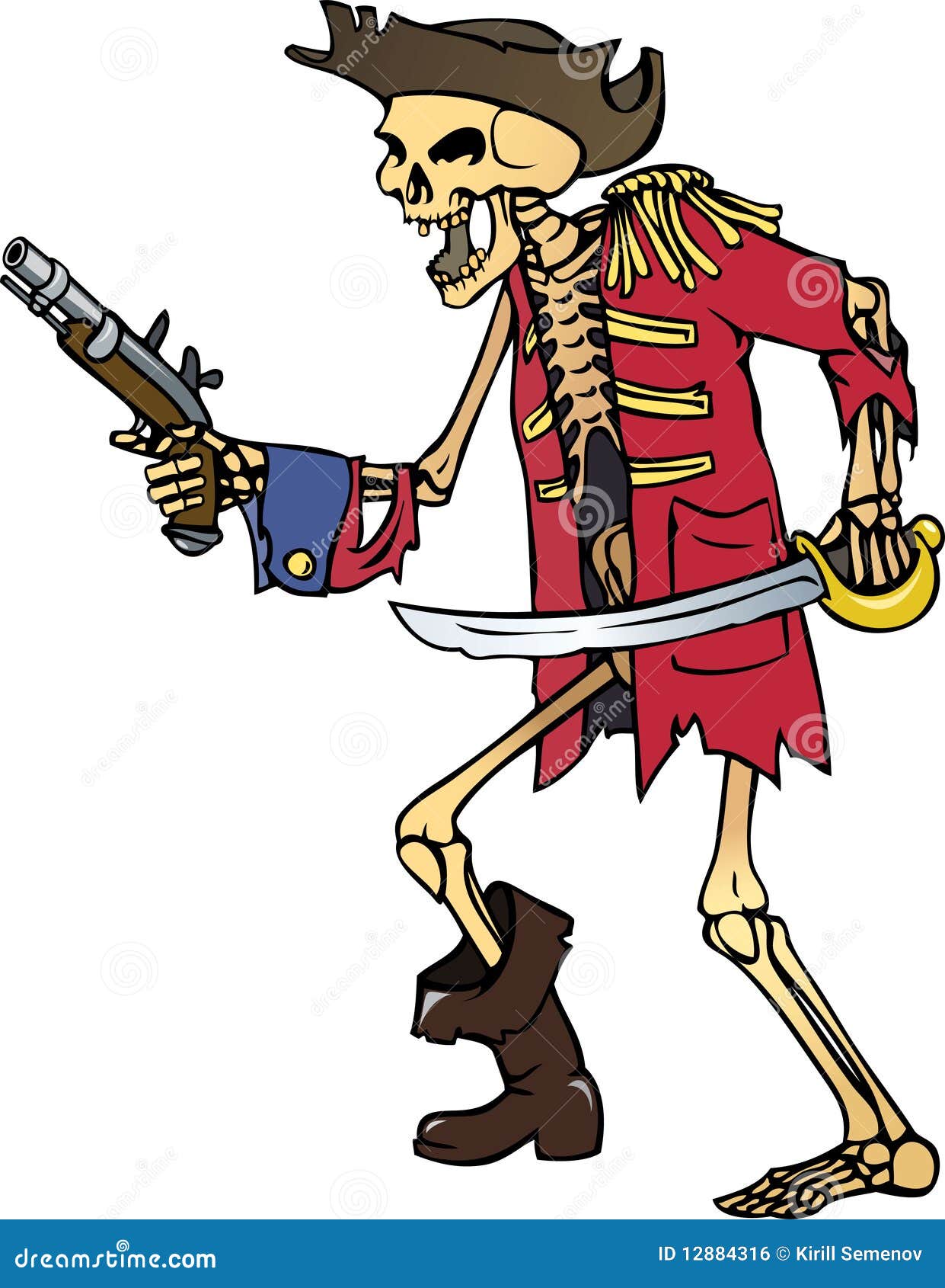 Capitano di scheletro illustrazione vettoriale. Illustrazione di munito ...