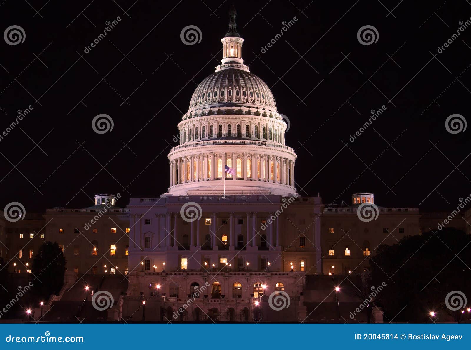 Capitol Building - Congress at Night, Washington Stock Photo - Image of ...
