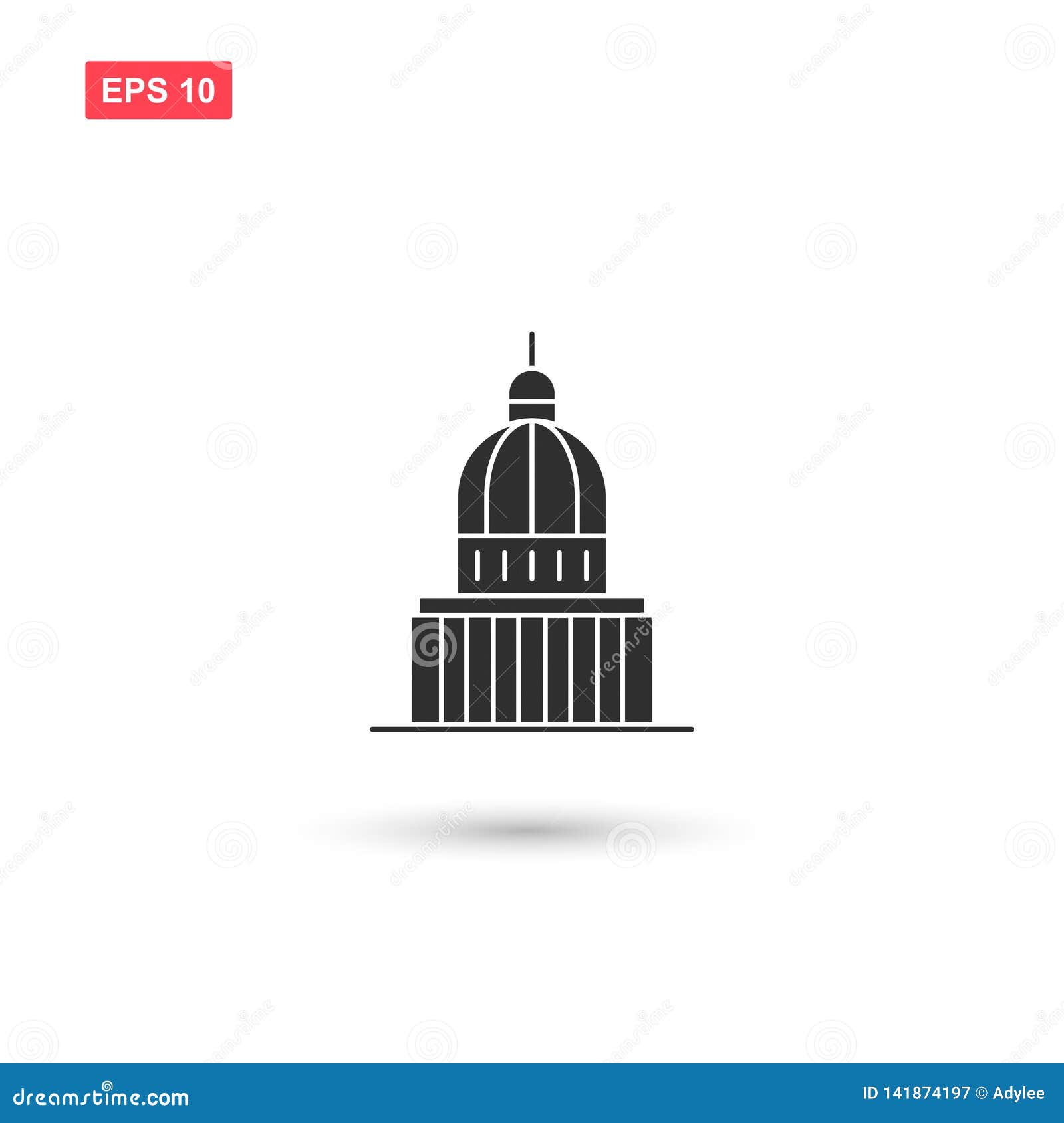 Capitol Building Icon Vector Isolated 6 Stock Vector - Illustration of ...