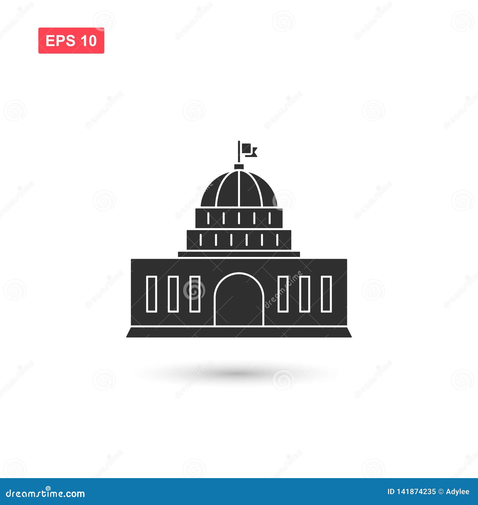Capitol Building Icon Vector Isolated 3 Stock Vector - Illustration of ...