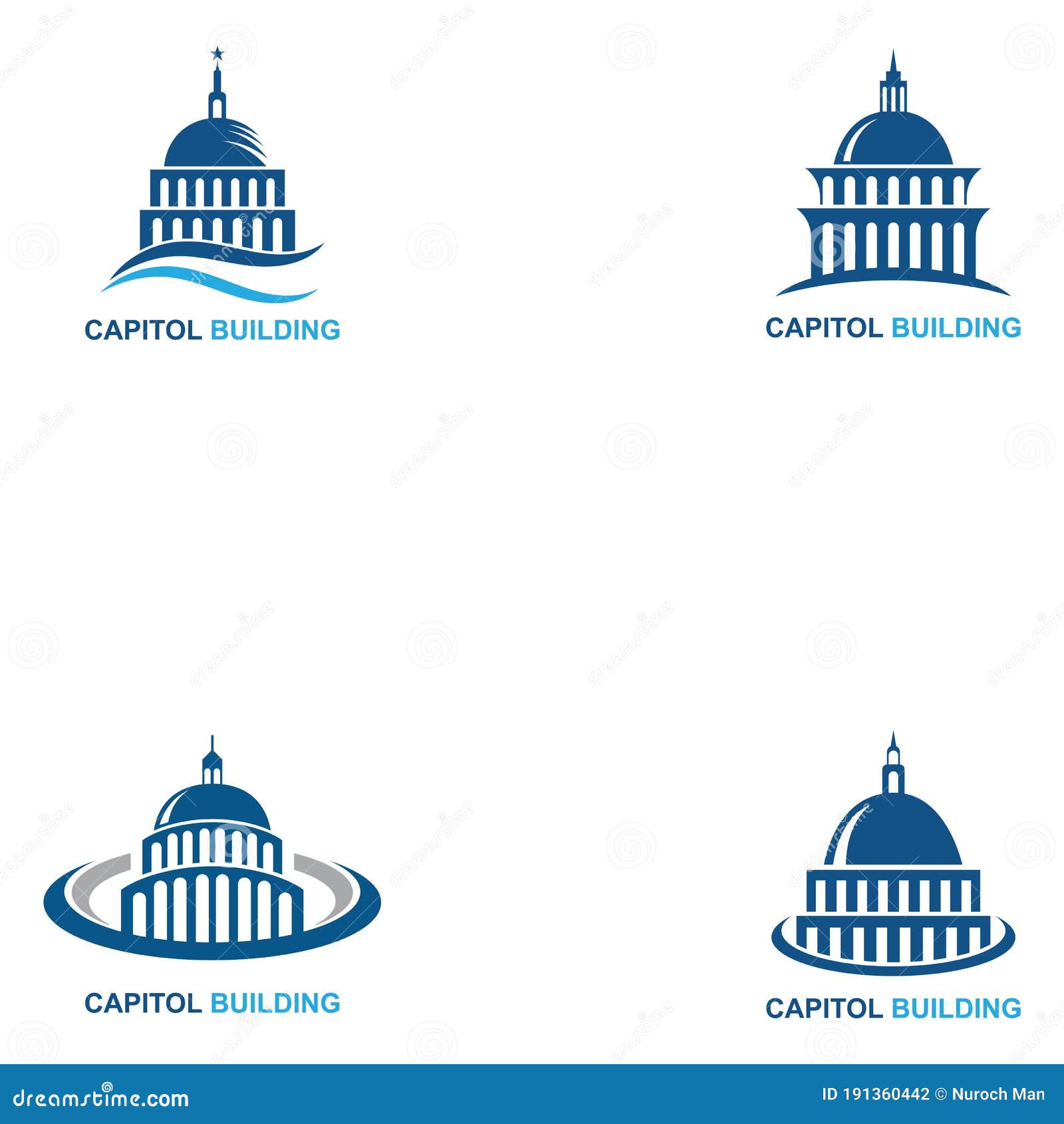 Capitol Building Logo Design Vector Icon. Stock Vector - Illustration ...