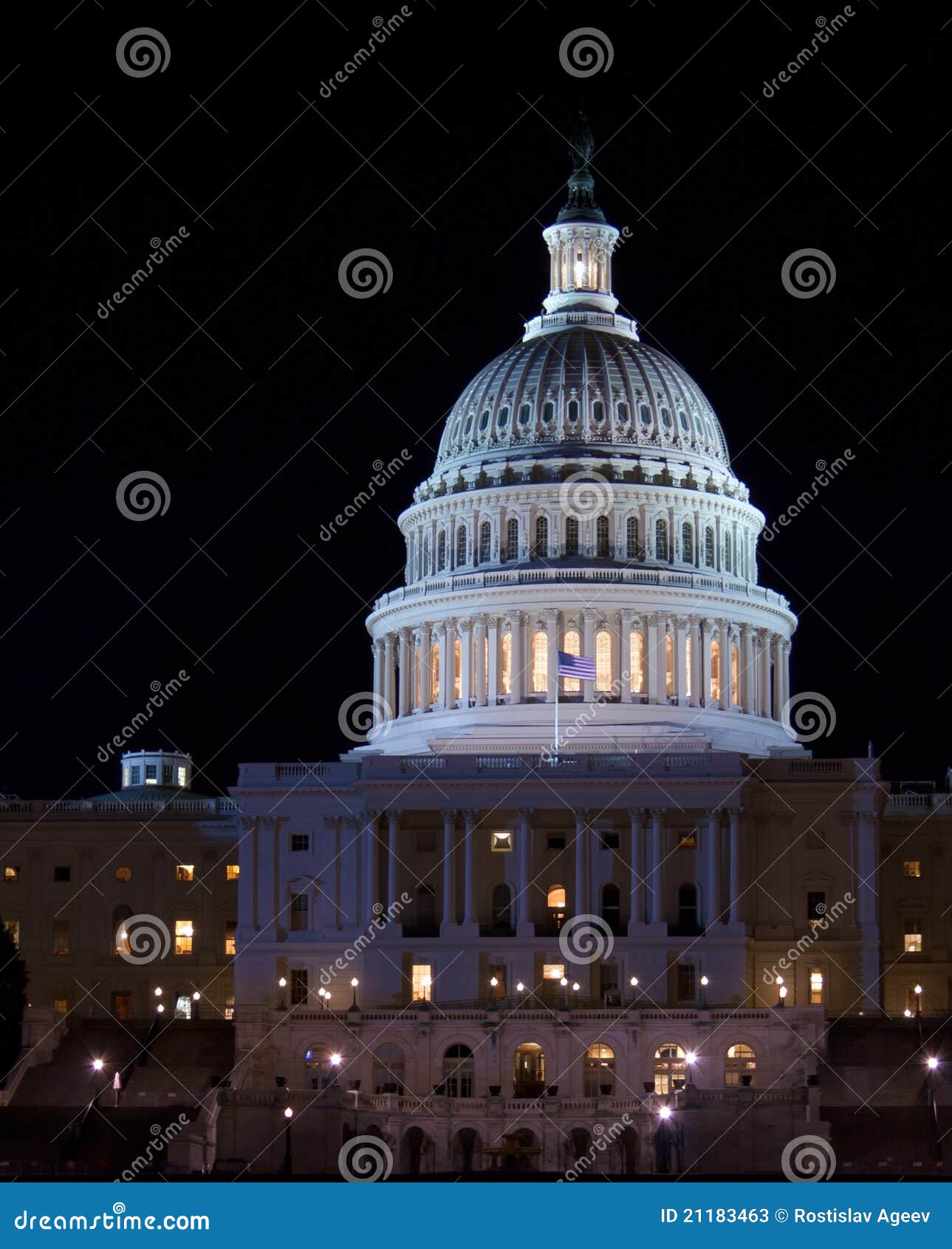 Capitol Building at Night, Washington DC, USA Stock Image - Image of ...