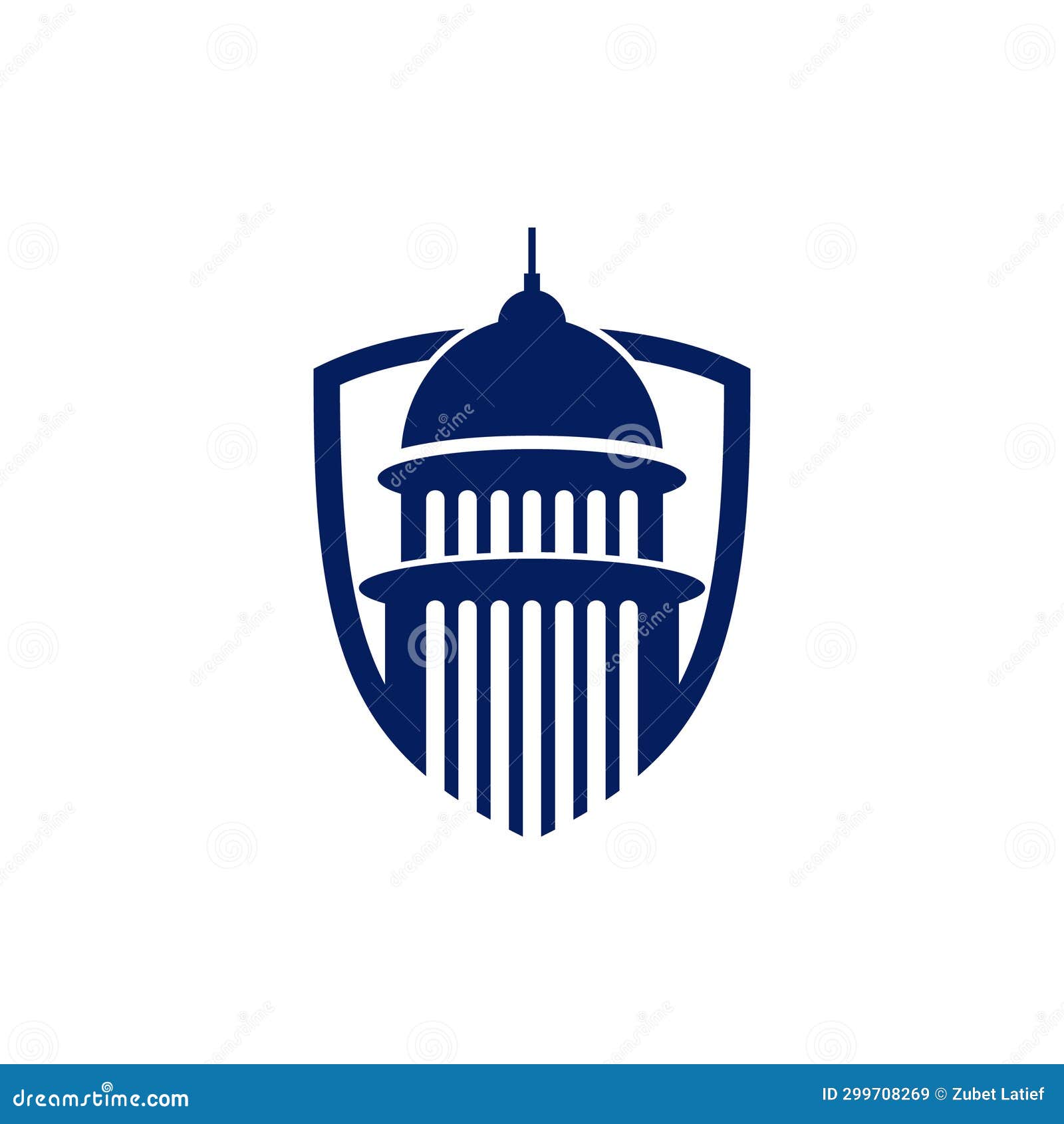 Capitol Building with Shield Logo Template Illustration Stock ...
