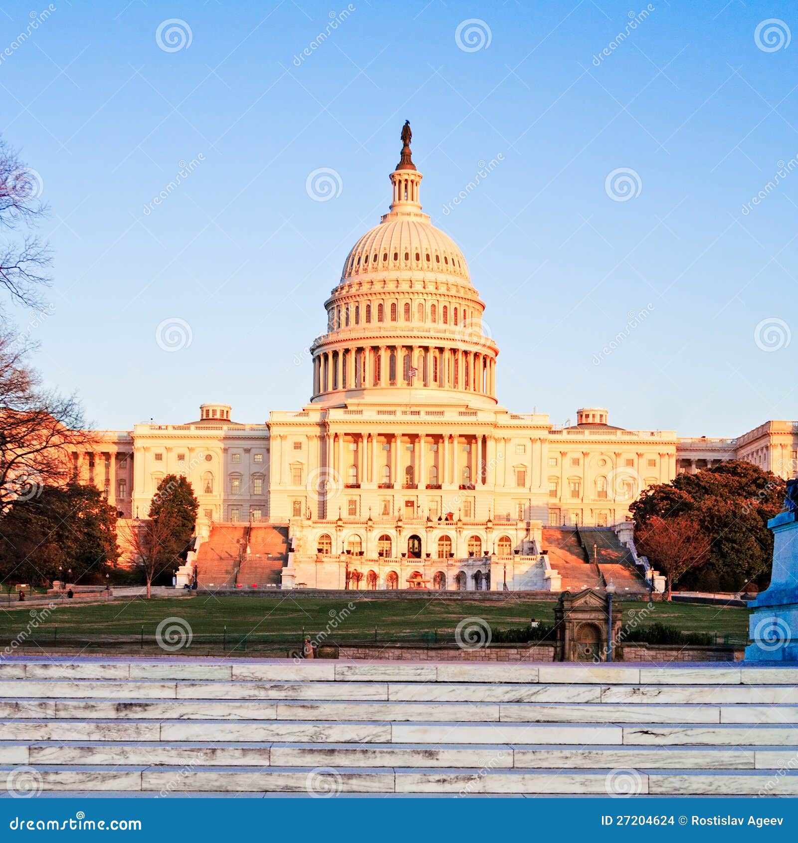 Capitol Building at Sunset, Washington DC Stock Photo - Image of dusk ...