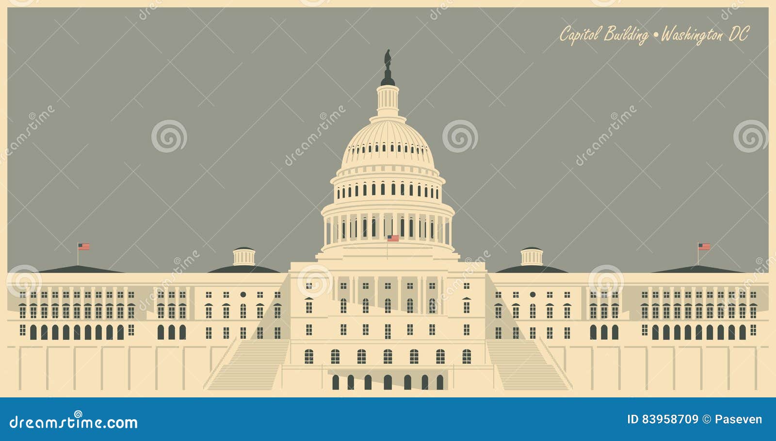 Capitol Building in Washington DC Stock Vector - Illustration of ...