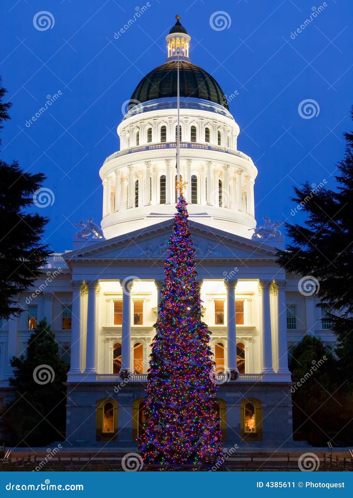 Capitol Christmas Tree stock image. Image of night, celebration - 4385611