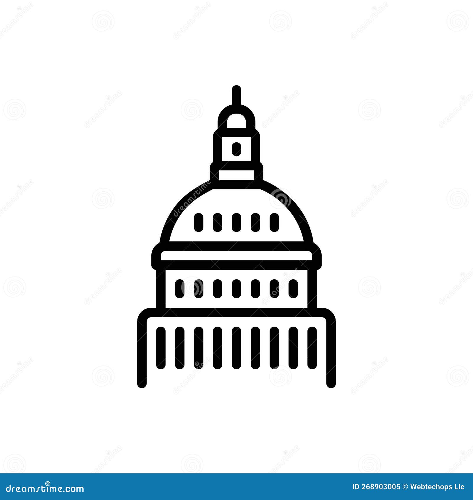 Black Line Icon for Capitol, Building and Federal Stock Vector ...