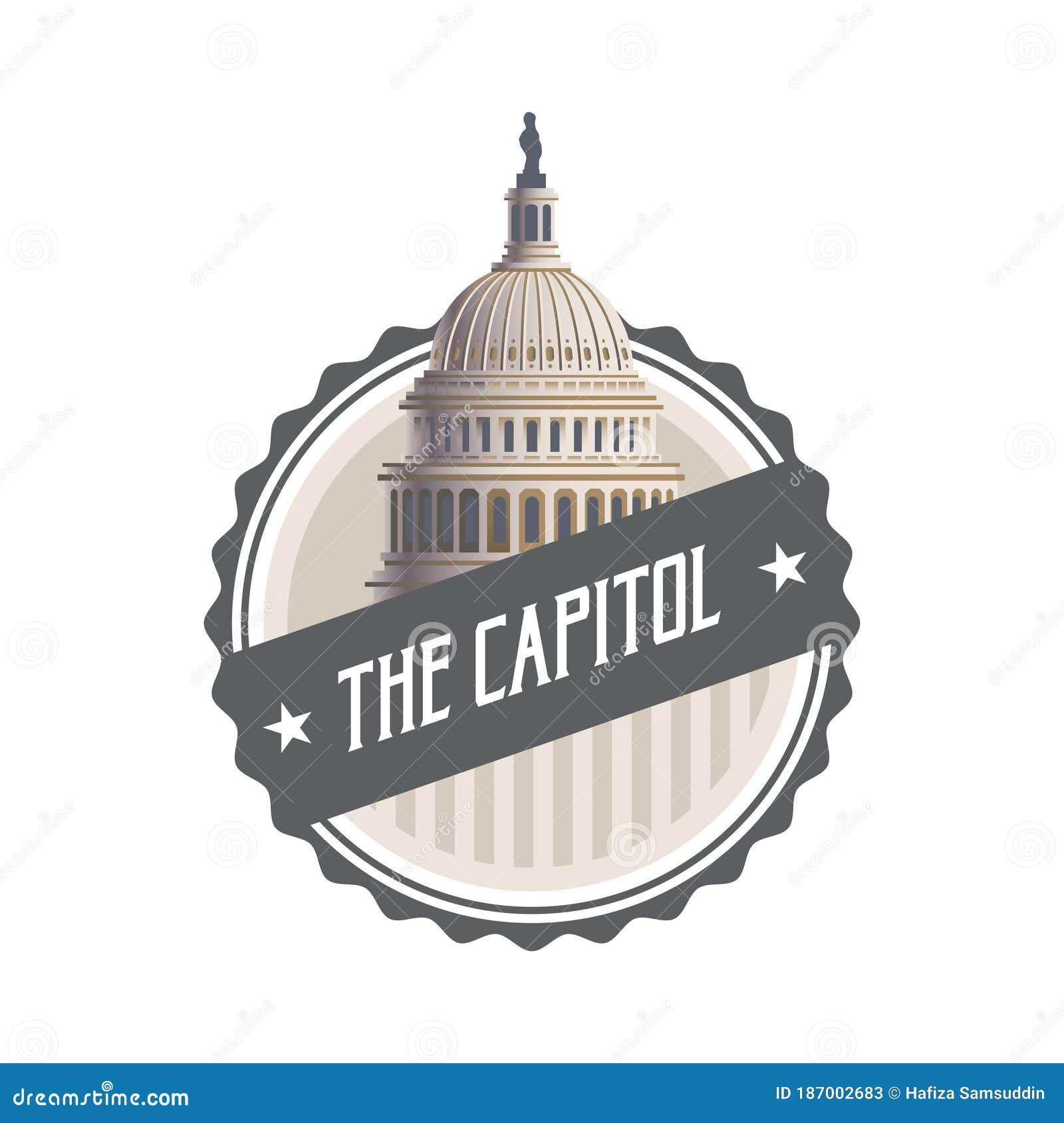 The Capitol Label. Vector Illustration Decorative Design Stock Vector ...