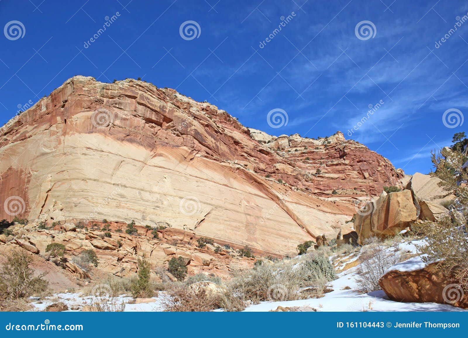 Capitol Reef National Park, Utah, in Winter Stock Image - Image of rock ...