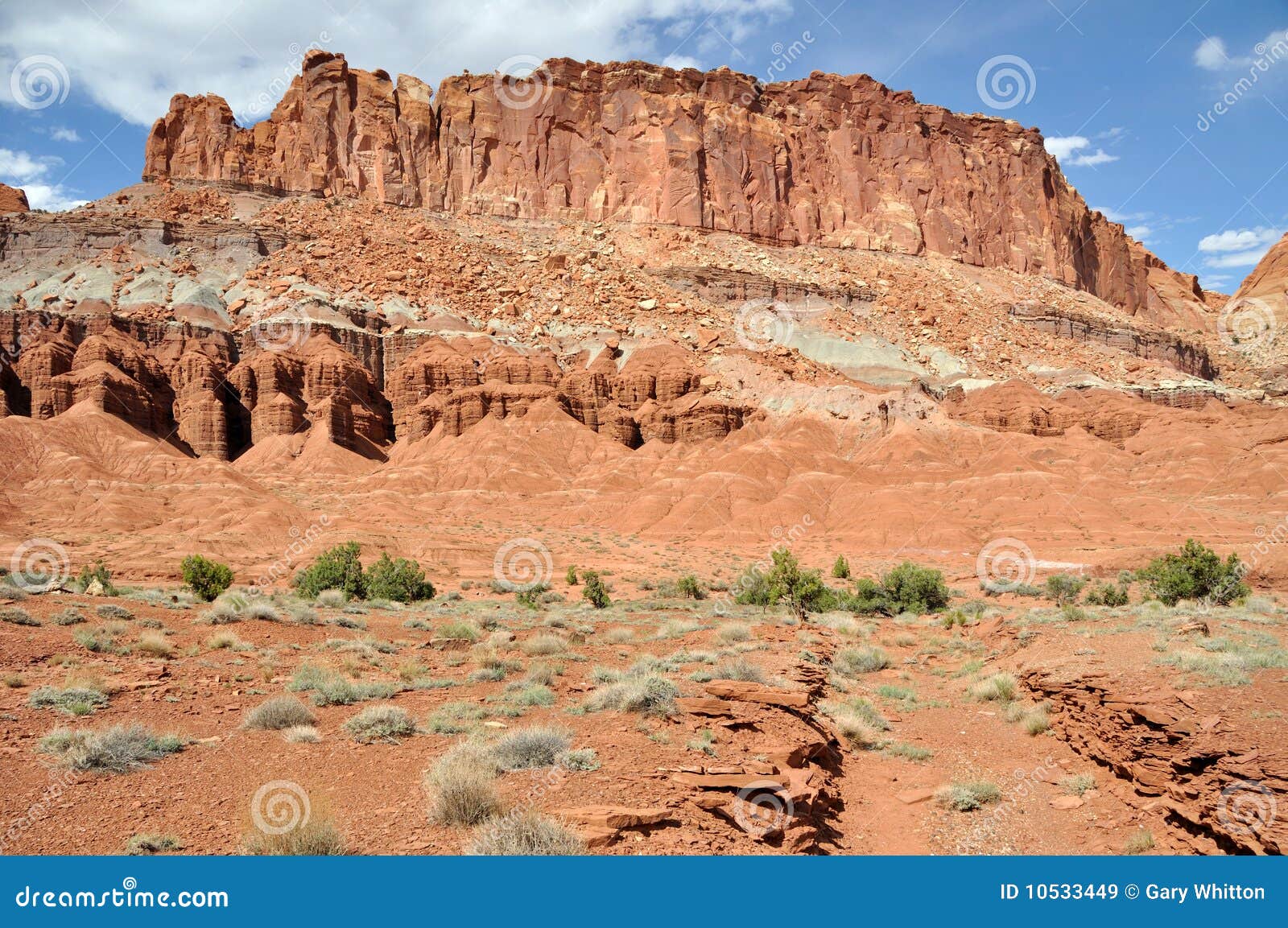 Capitol Reef Sandstone Cliff Stock Image - Image of orange, sunny: 10533449