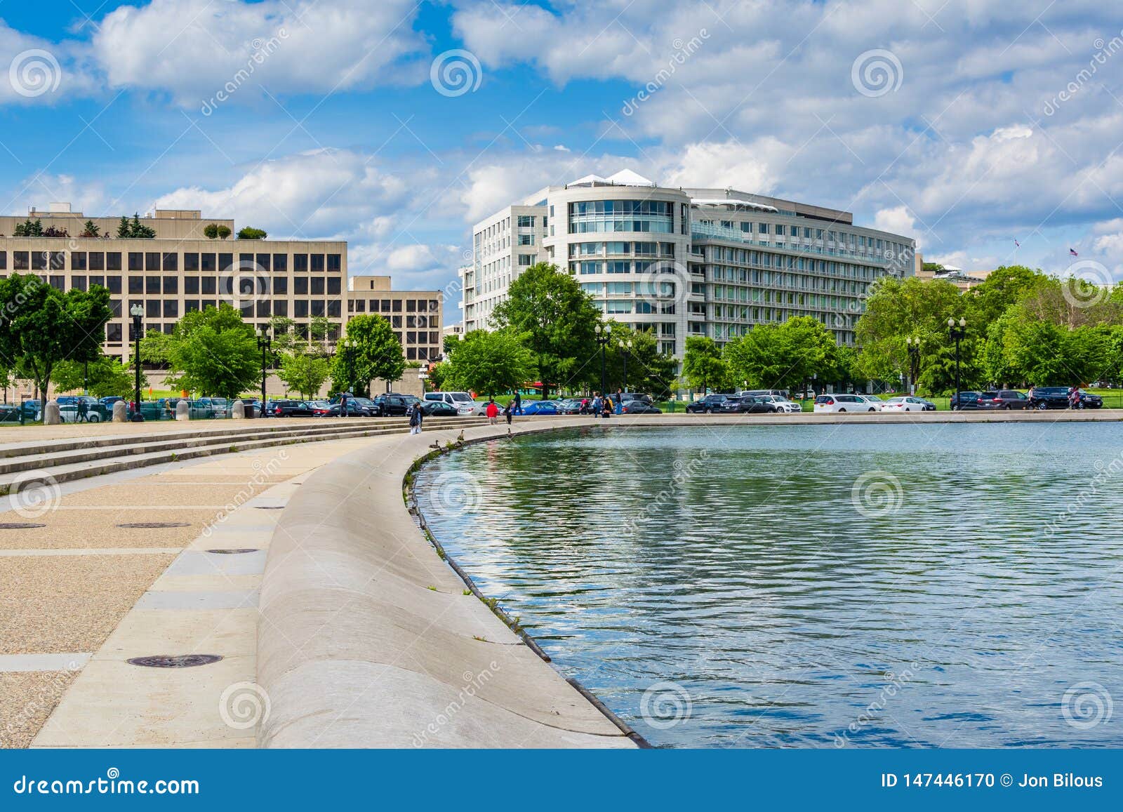 The Capitol Reflecting Pool and Modern Building in Washington, DC ...