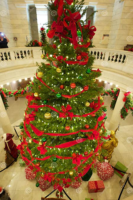 Capitol Rotunda Christmas Tree Stock Image - Image of decoration, city ...